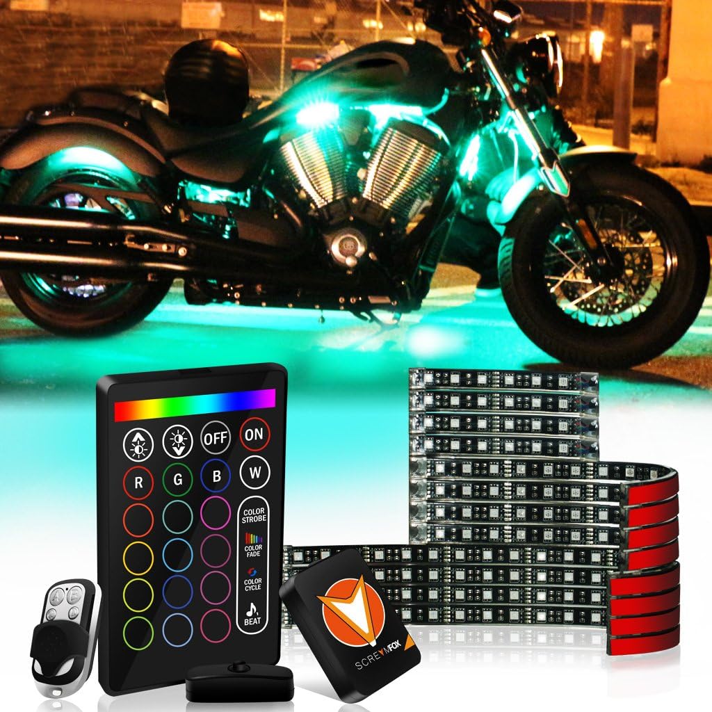 Amazon.com: SCREAMFOX 12PCS Motorcycle LED Light Kit | Multi-Color ...
