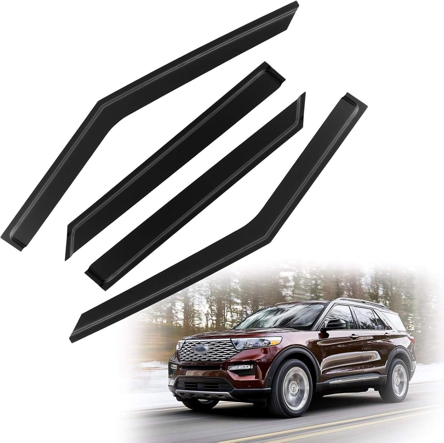Amazon.com: AWVRG Window Rain Guards for Ford Explorer 2020-2024 ...