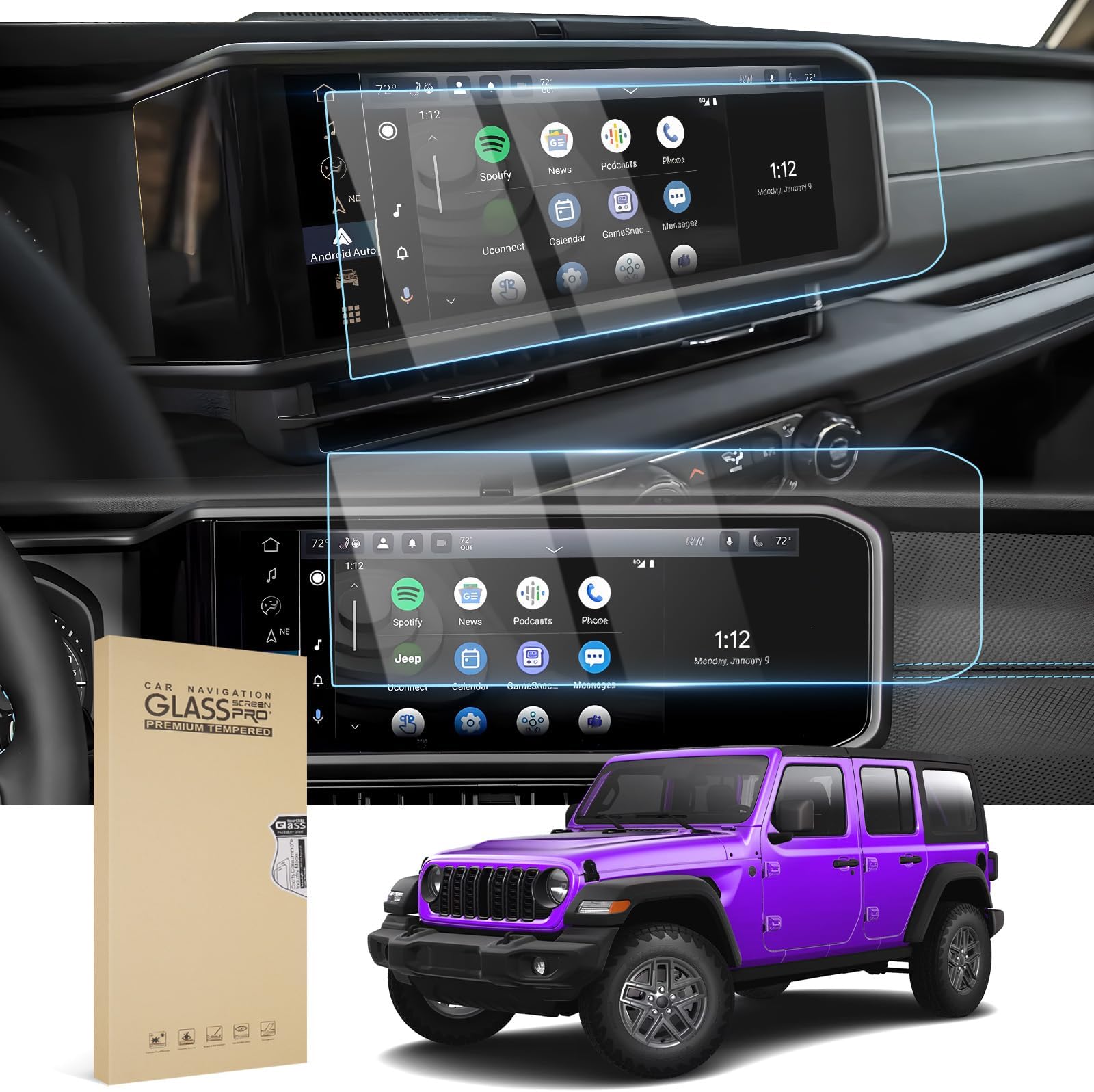 Amazon.com: CDEFG Compatible with 2024 2025 Jeep Wrangler JL 12.3-Inch ...
