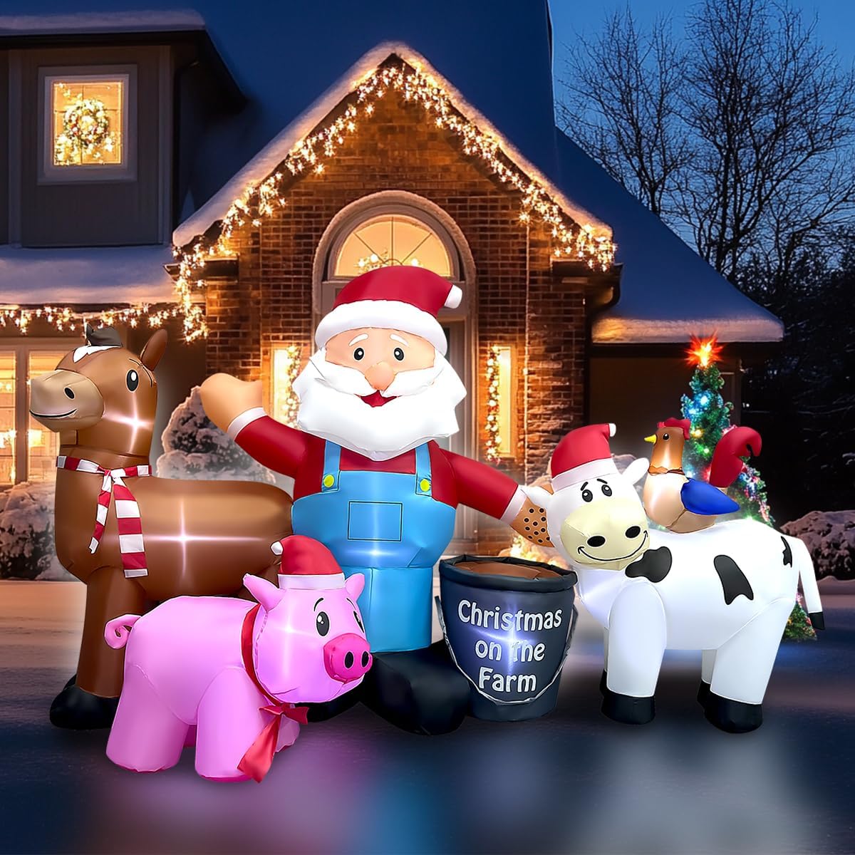 Amazon.com: 5.3 Foot Tall Christmas Inflatable Santa Claus Drive ...