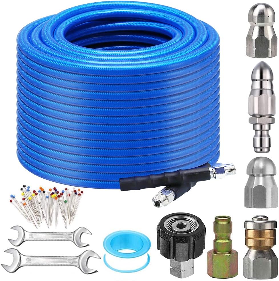 WEST BAY Sewer Jetter Kit 50FT for Pressure Washer, 5800PSI Drain ...
