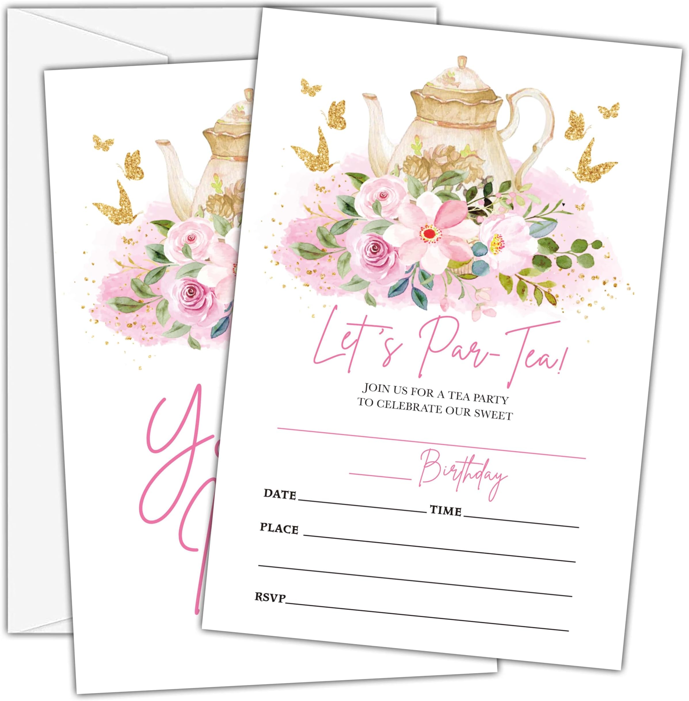 Amazon.com : Birthday Invitations - Princess Tea Party Birthday Invites ...