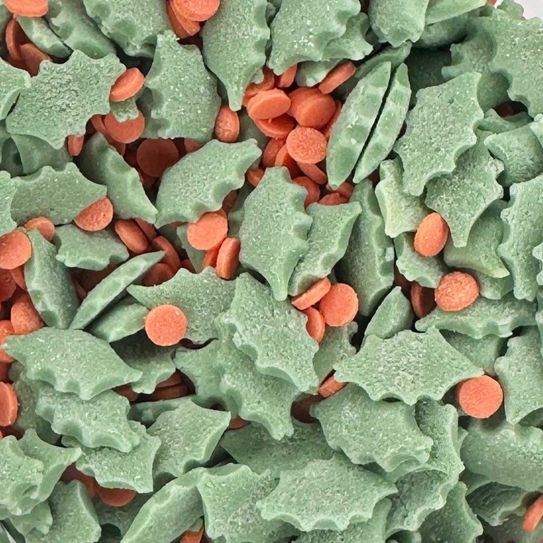 A Pinch Of - Christmas Holly & Berries Sugar Shapes Cake Topper ...