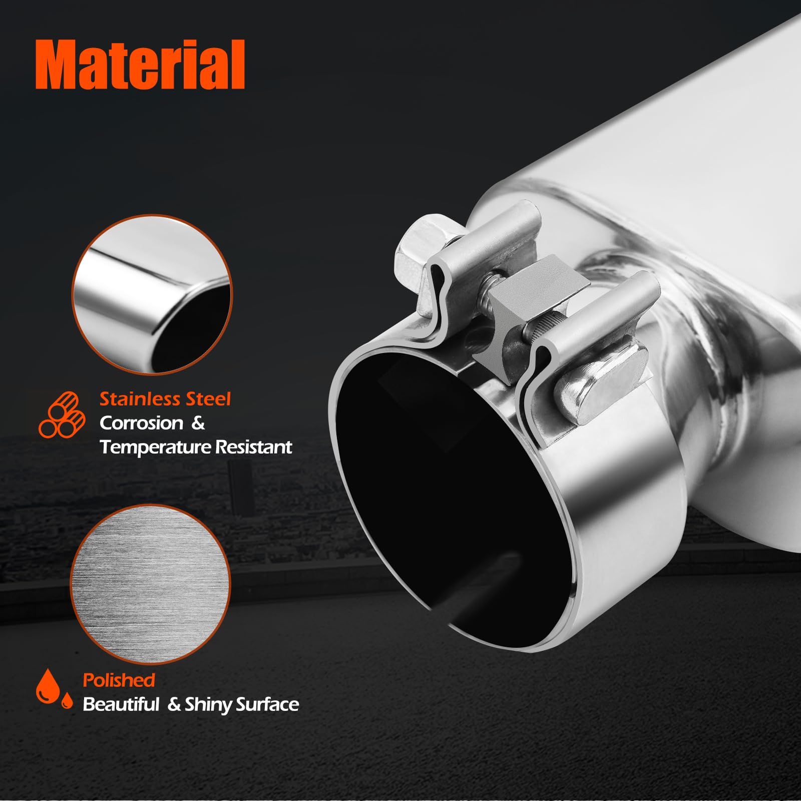 Snapklik.com : LCGP 3" Square Exhaust Tip 3" To 3" X 5.5" Diesel ...