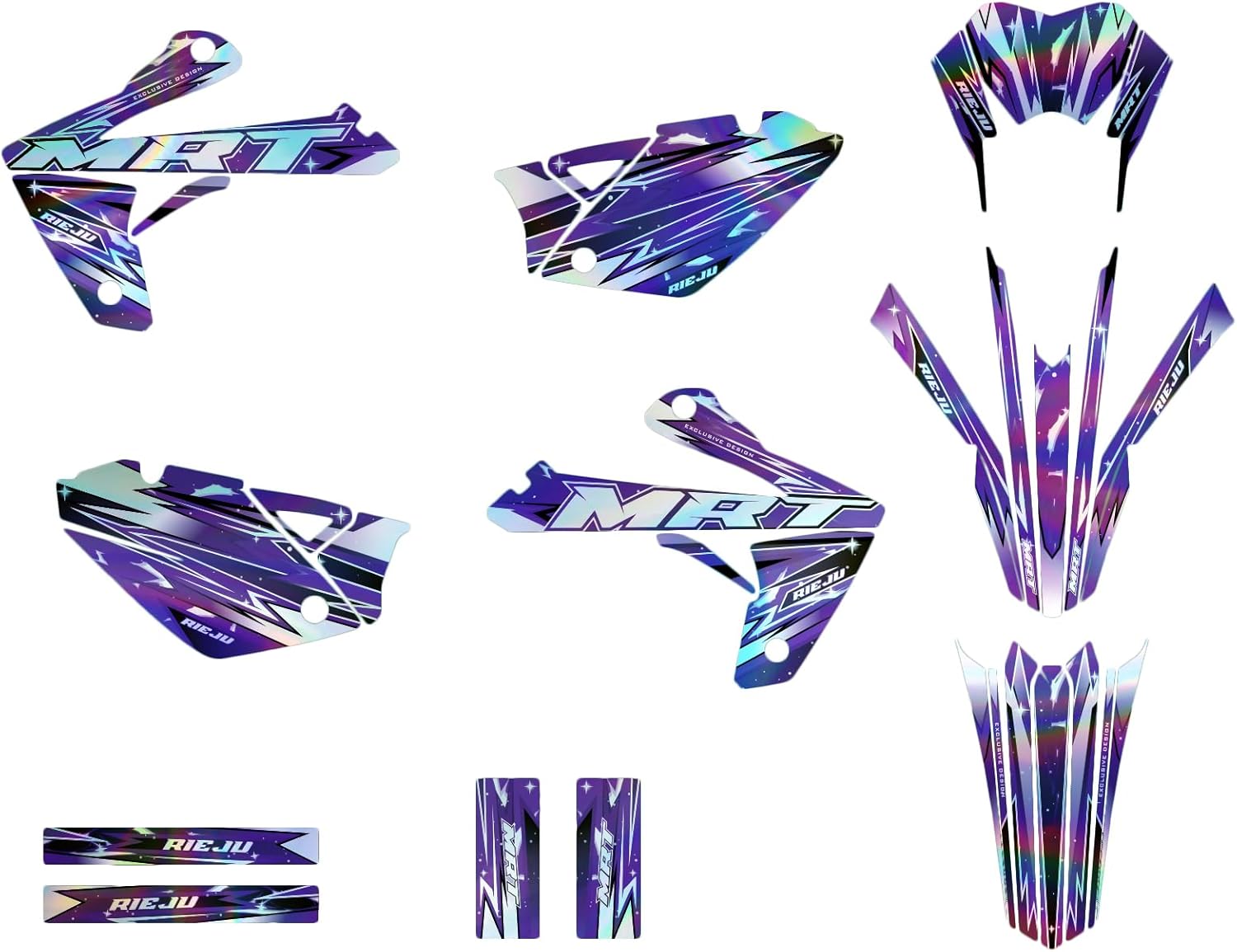 KIT DECO RIEJU MRT 50 DE 2009 à 2021 GALAXIE Holographic (violet ...