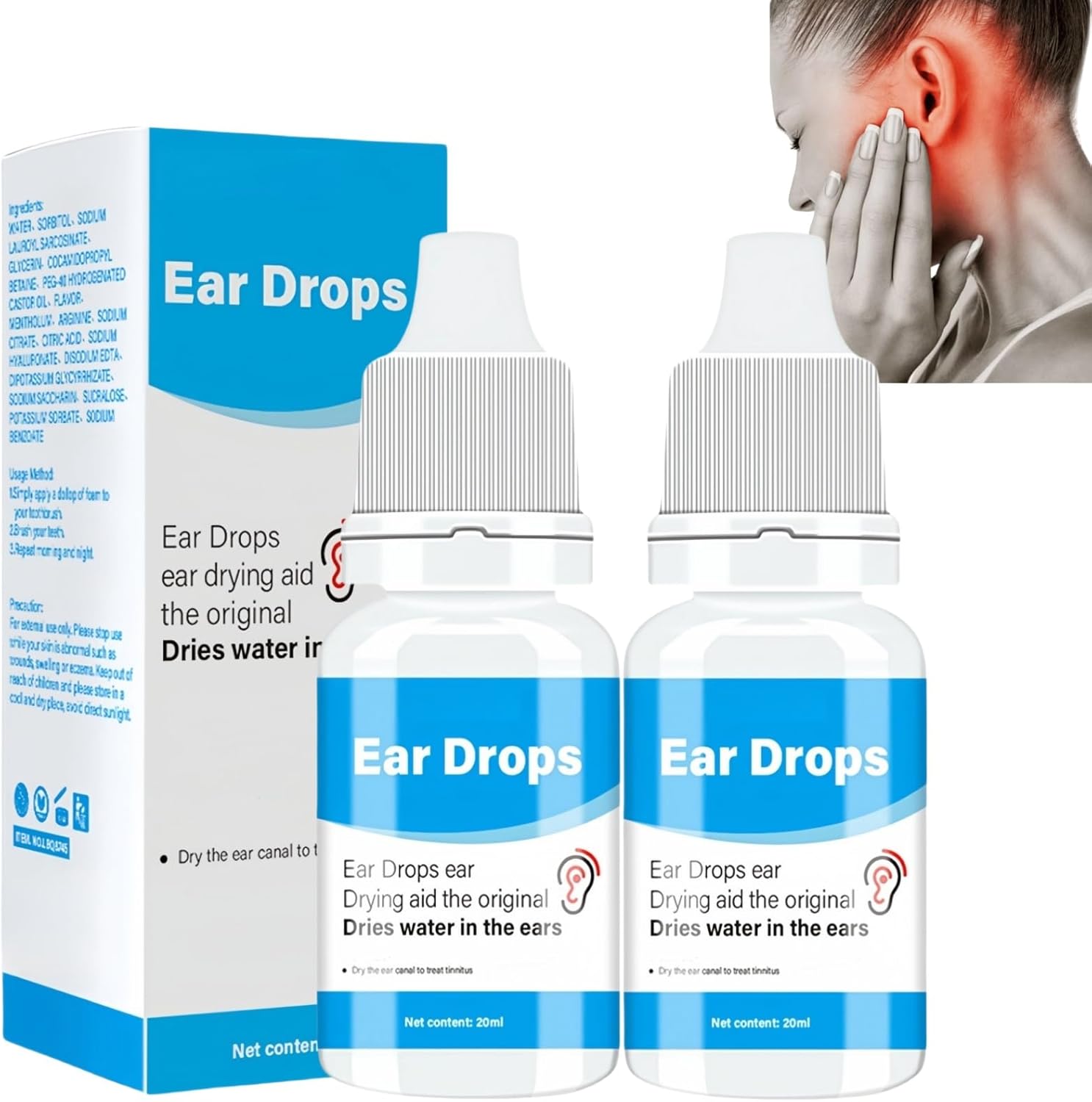 2 Pcs Ear Drops for Swimmers Ear,Swimmers Ear Drying Drops Adult E ...