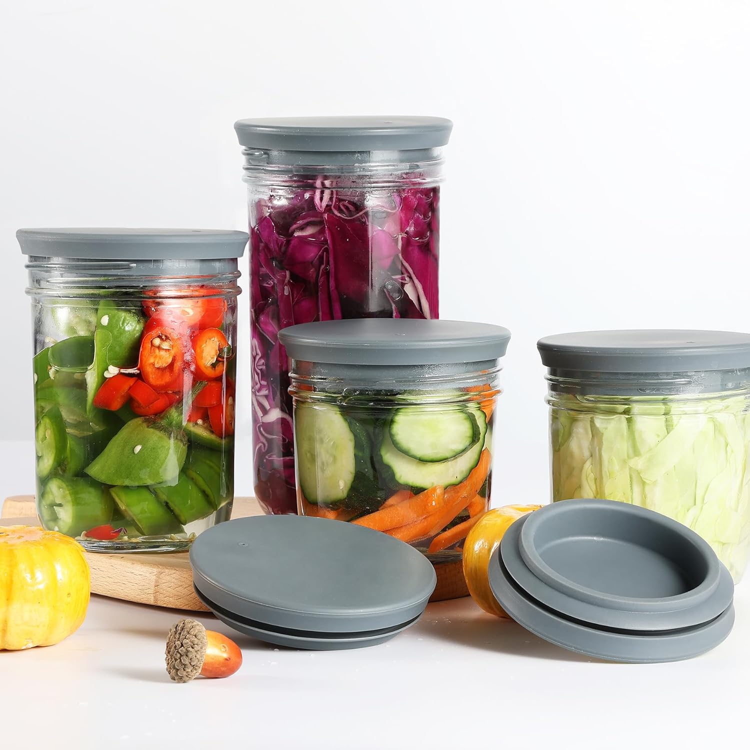 Amazon.com: Fermentation Lids, 2-Pack Waterless Airlock Fermenting Lids ...