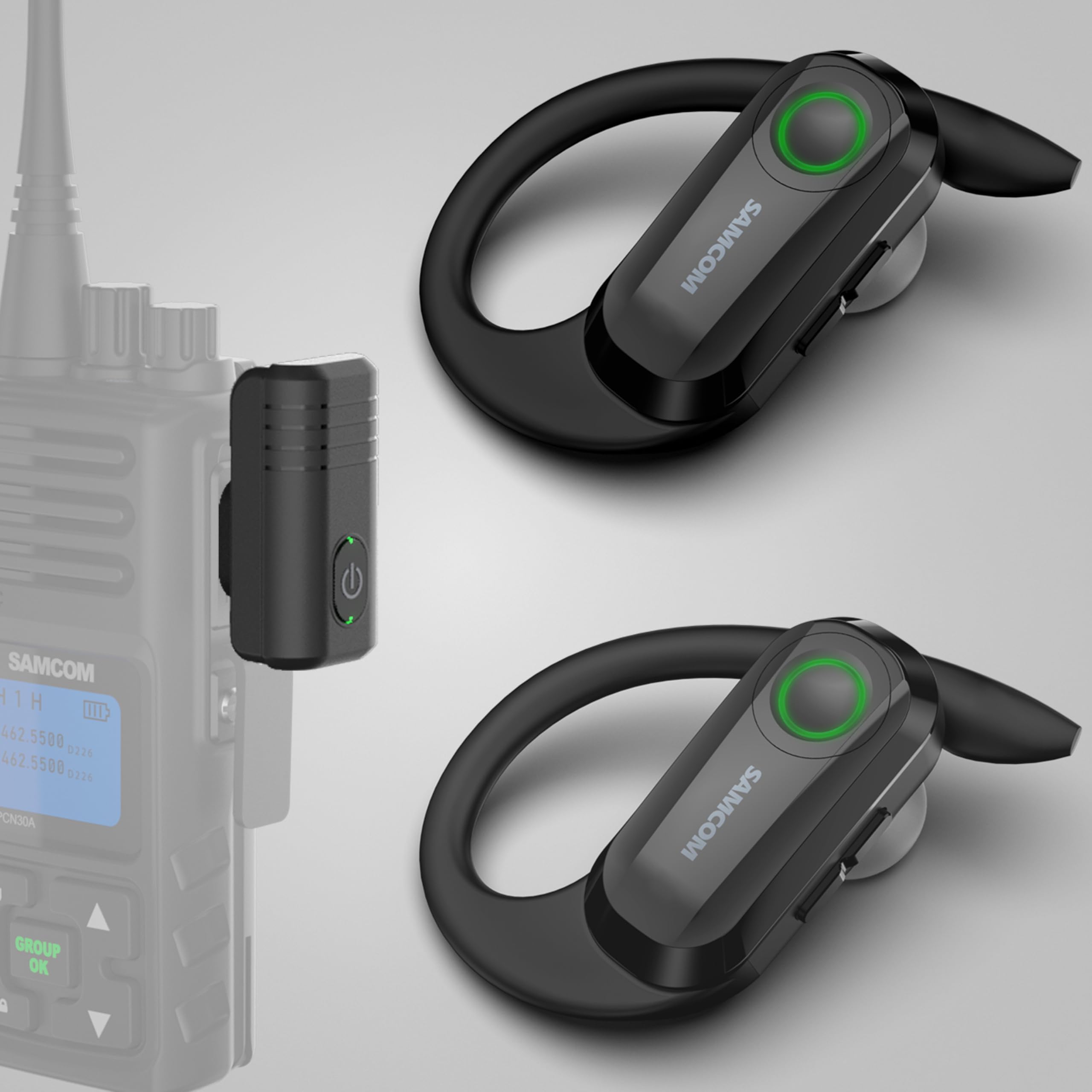 Amazon.com: SAMCOM Wireless Bluetooth Headset with Clear Acoustic Tube ...