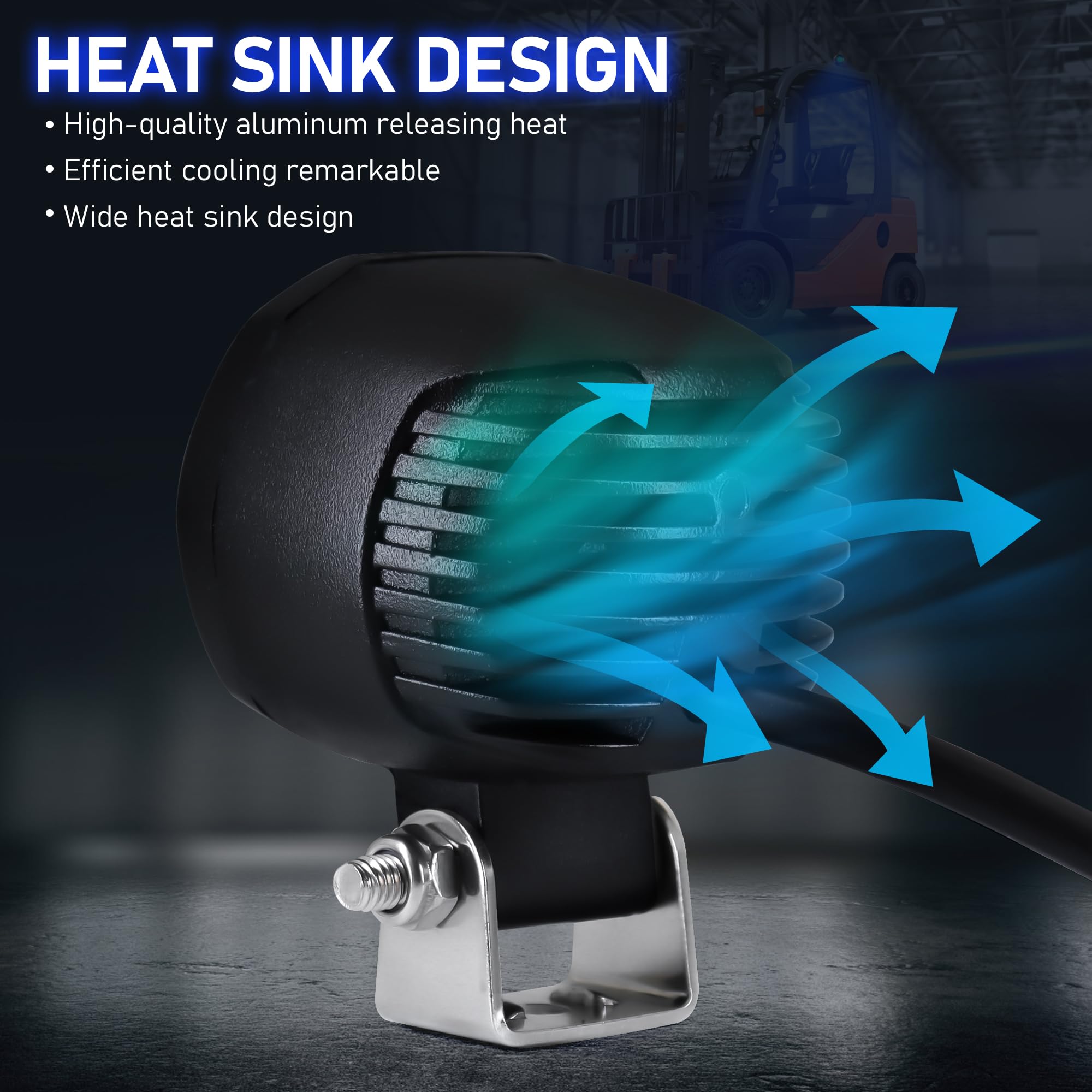 Snapklik.com : eTzone LED Forklift Light 1000LM Blue Warehouse ...