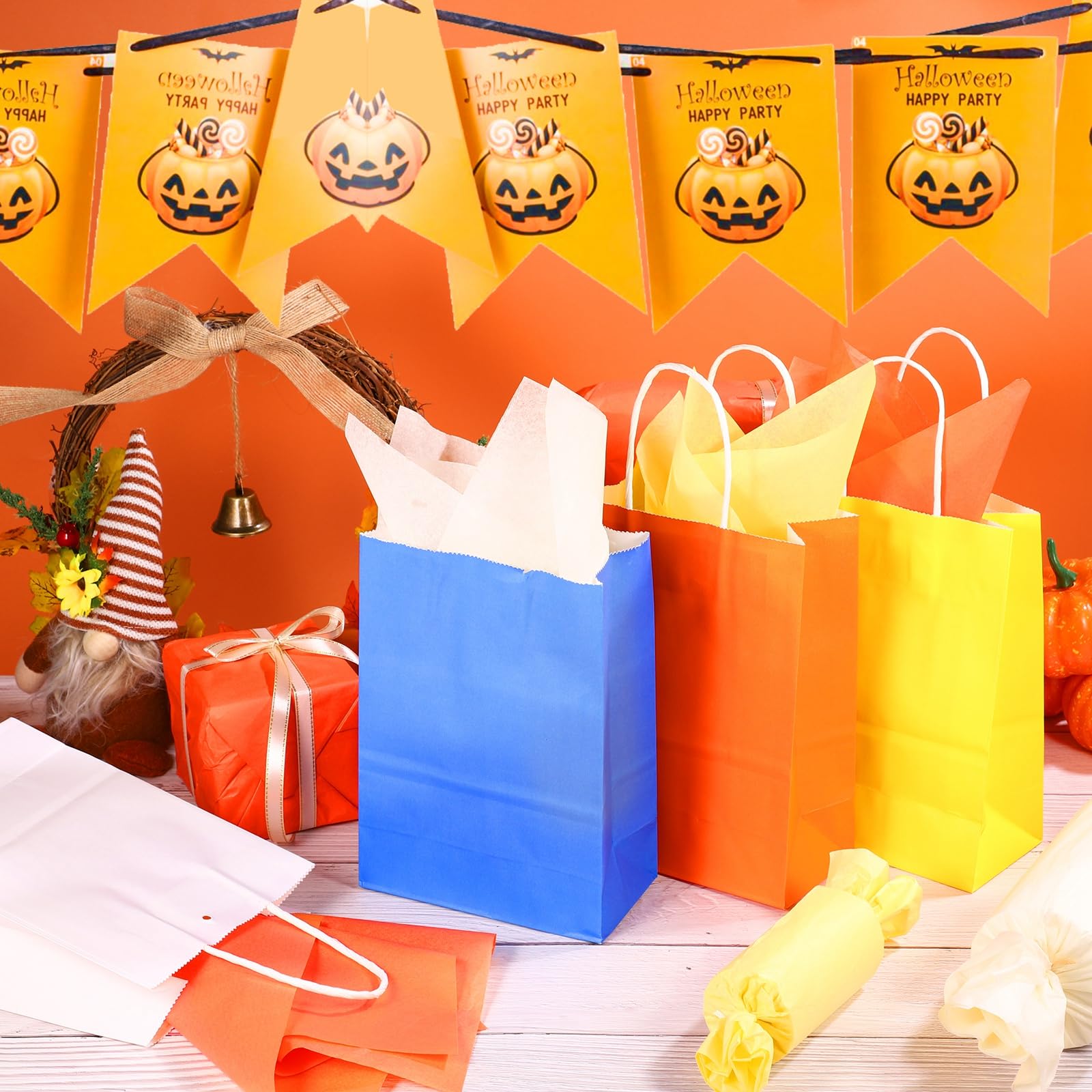 Snapklik.com : 160 Sheets Orange Tissue Paper For Gift Bags, 20 X 14 ...