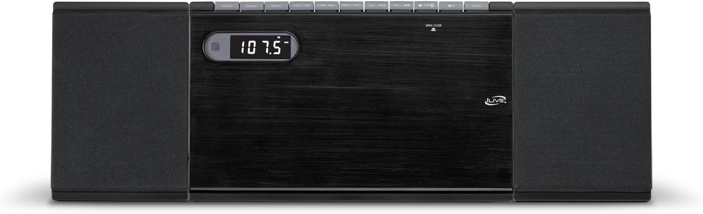 Amazon.com: iLive Home Music System with Bluetooth, Vertical Load Disc ...