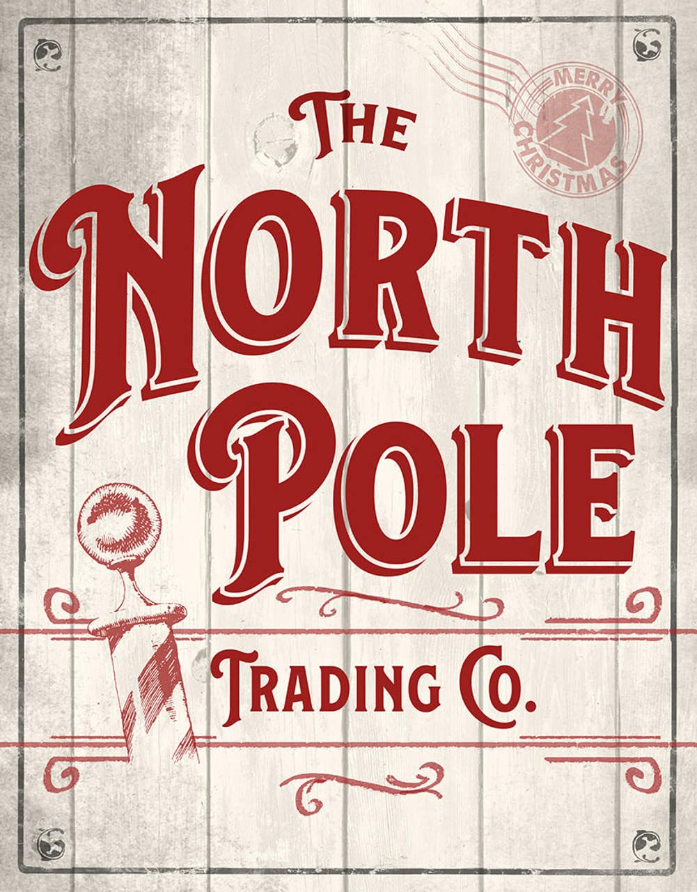 Amazon.com: Desperate Enterprises North Pole Tin Sign - Nostalgic ...