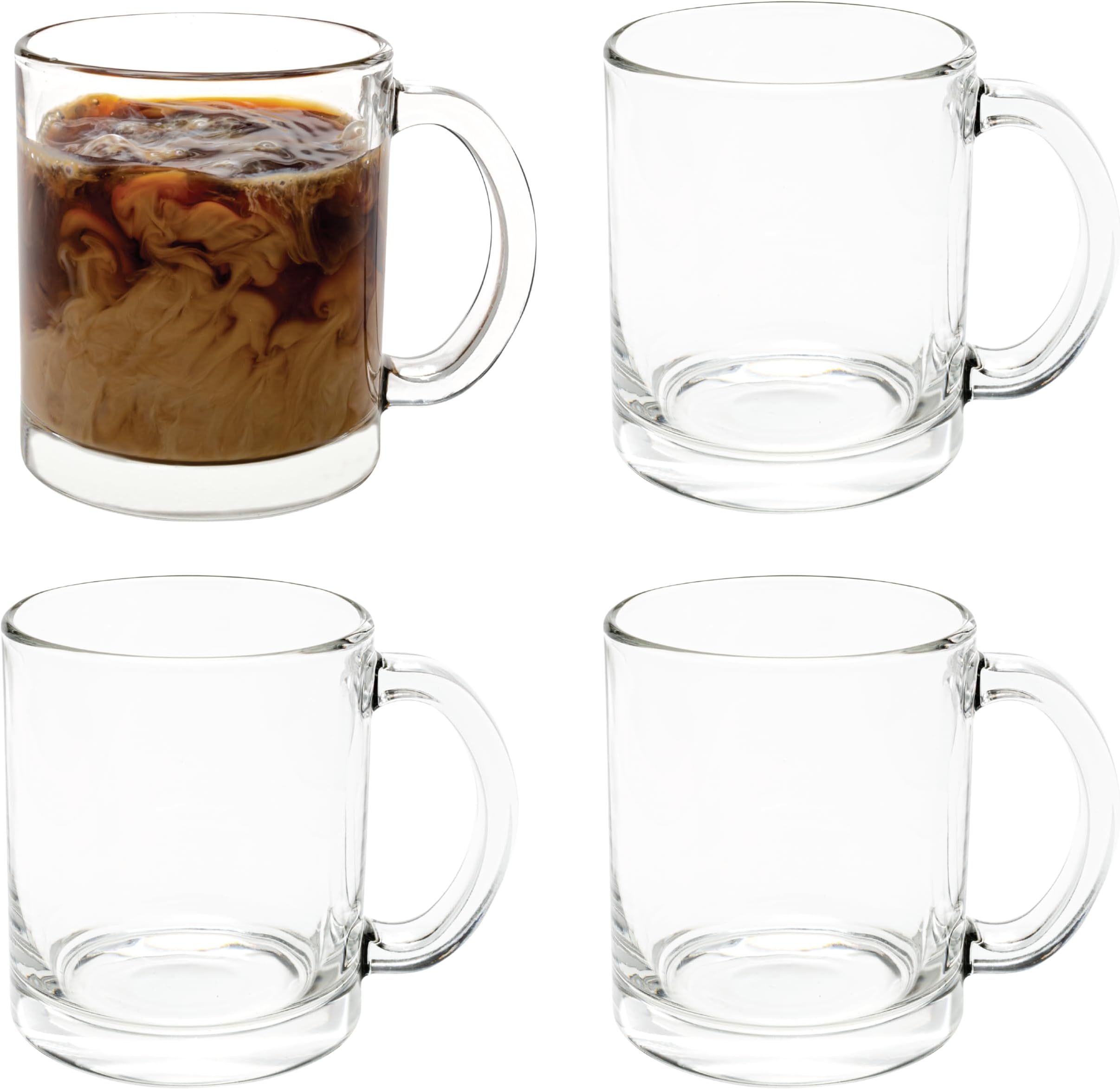 Amazon.com | Borosil Vision Classic Large Mug [Set of 4] Clear ...