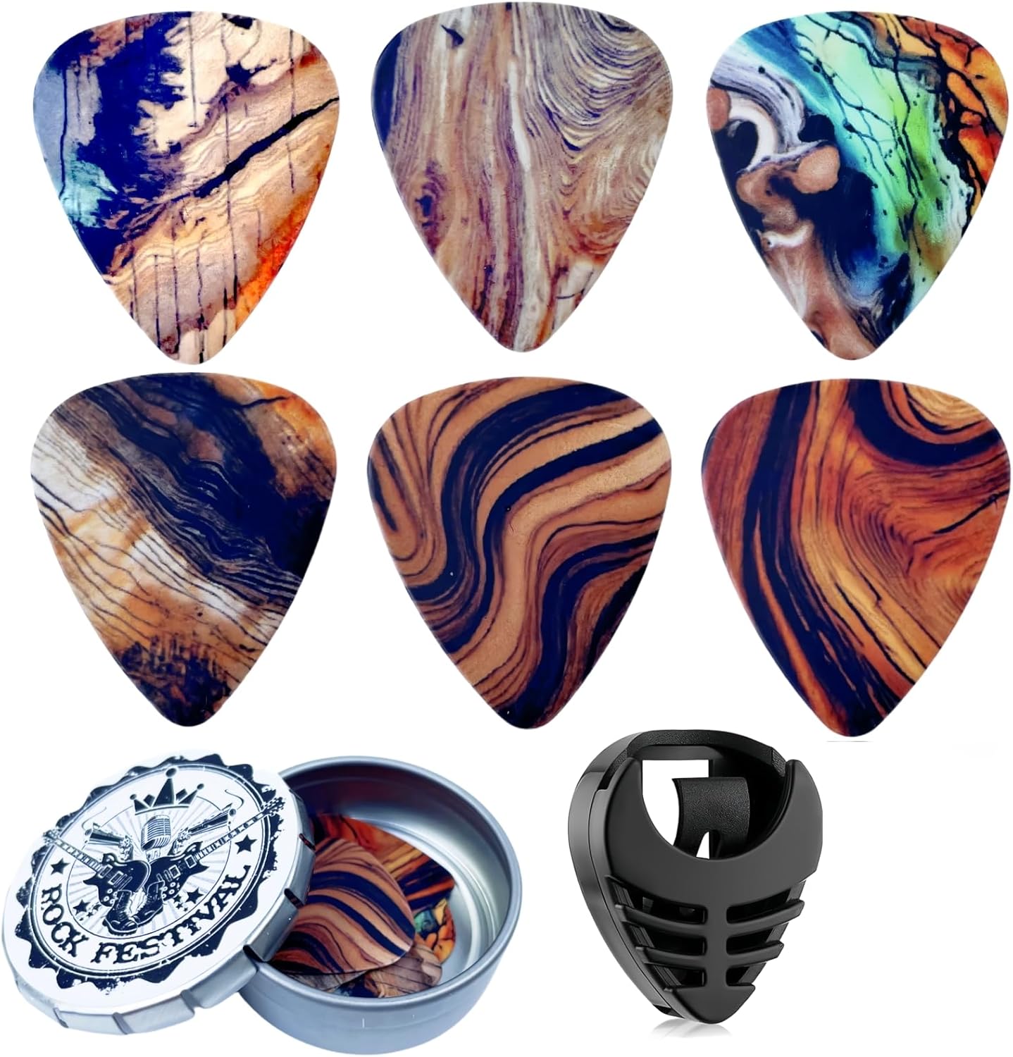 Amazon.com: Miwayer Guitar Picks-Medium, 6 Pack Art Cool Guitar Pick In ...