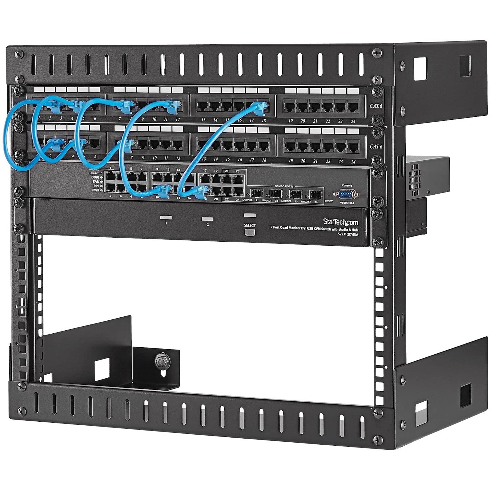 Buy StarTech.com 8U 19" Wall Mount Network Rack - 12" Deep 2 Post Open Frame Server Room Rack ...