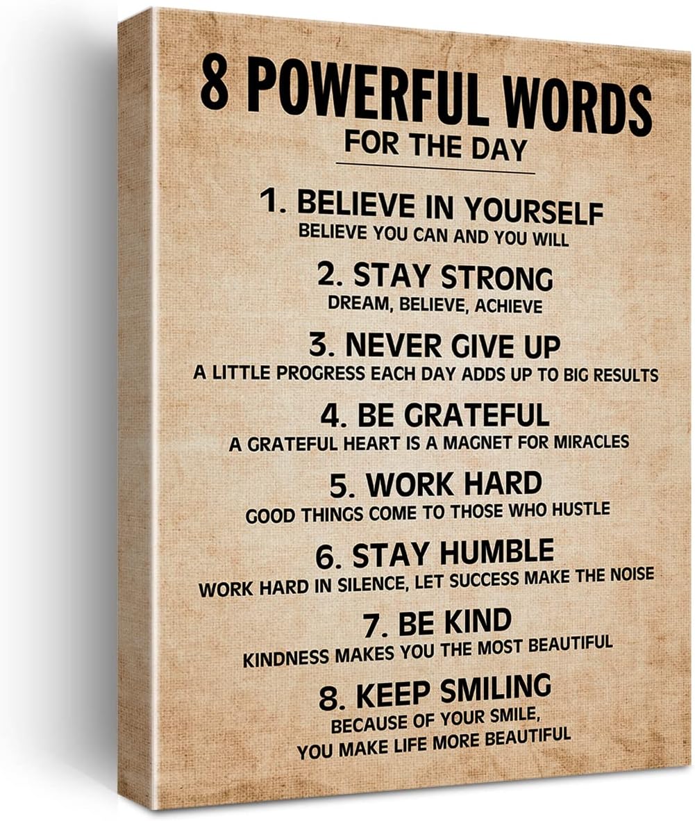 Amazon.com: Motivational Quote Inspirational Canvas Wall Art Office ...
