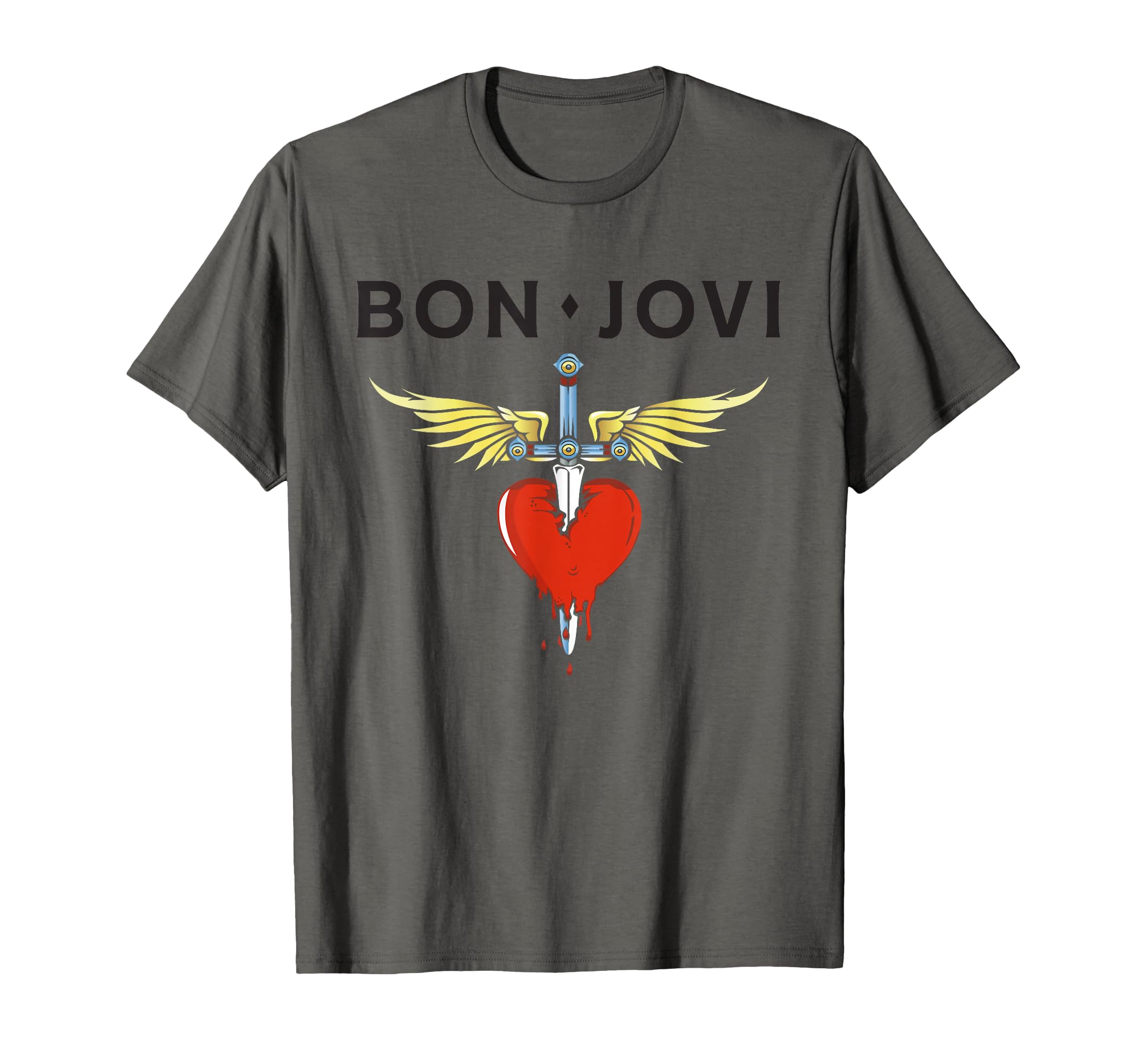 Amazon.com: Official Bon Jovi Heart Dagger T-Shirt : Clothing, Shoes ...
