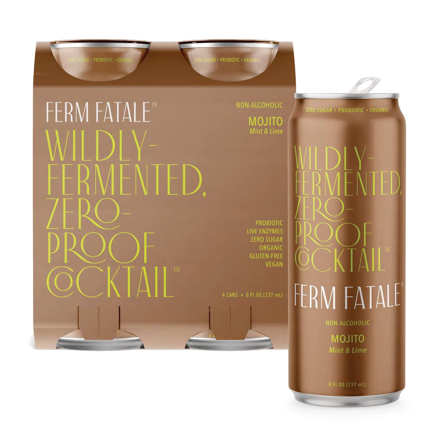 Ferm Fatale Zero Proof Cocktail – Mojito Mint Lime, Kombucha fermentada ...