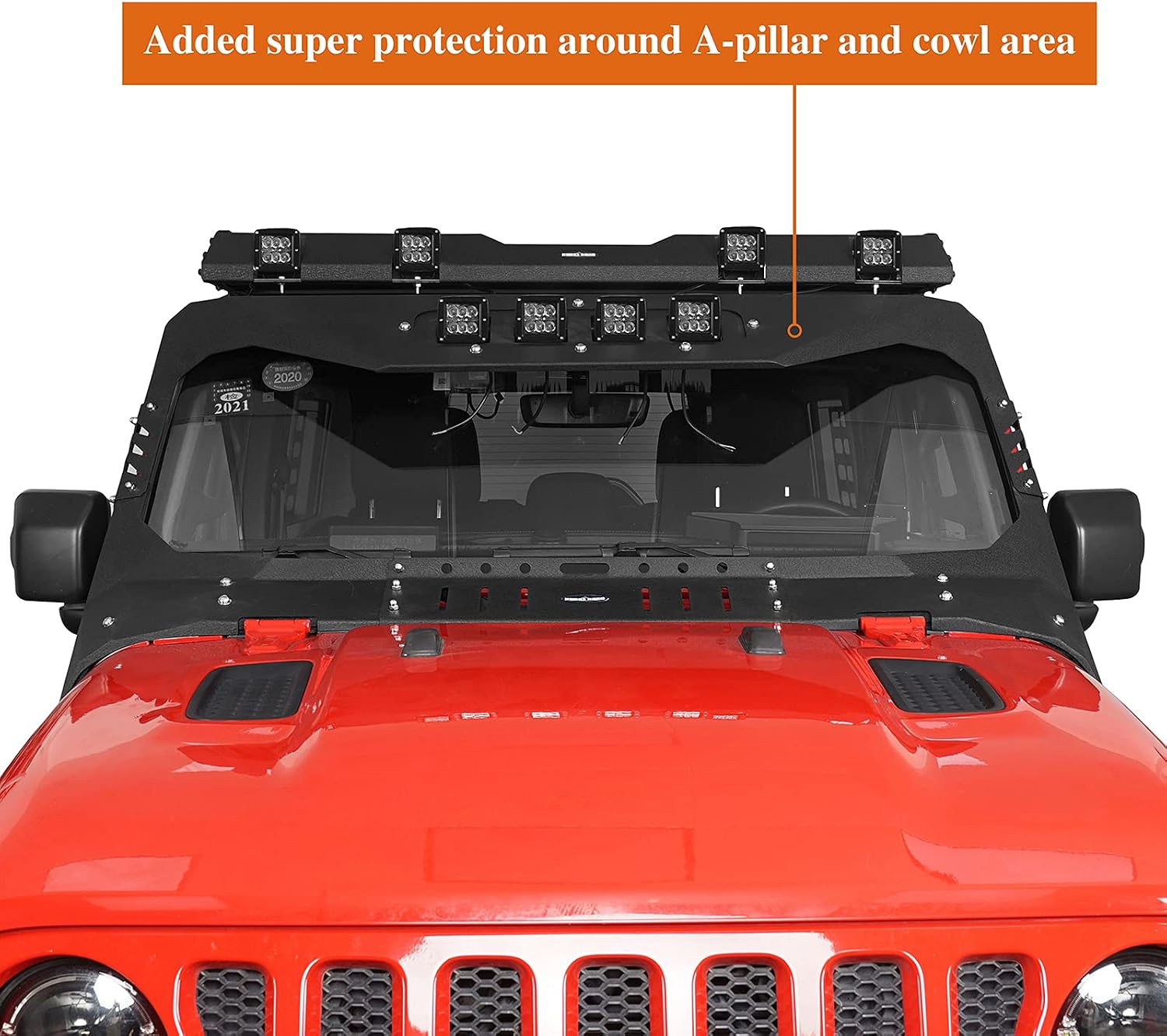 Buy u-Box Wrangler JL Front Bumper Mad Max Grill + Steel Windshield ...