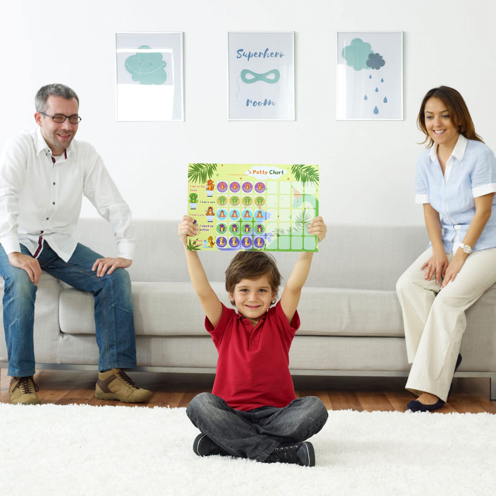 Snapklik.com : GWHOLE Dinosaur Potty Training Chart For Toddlers Boys ...