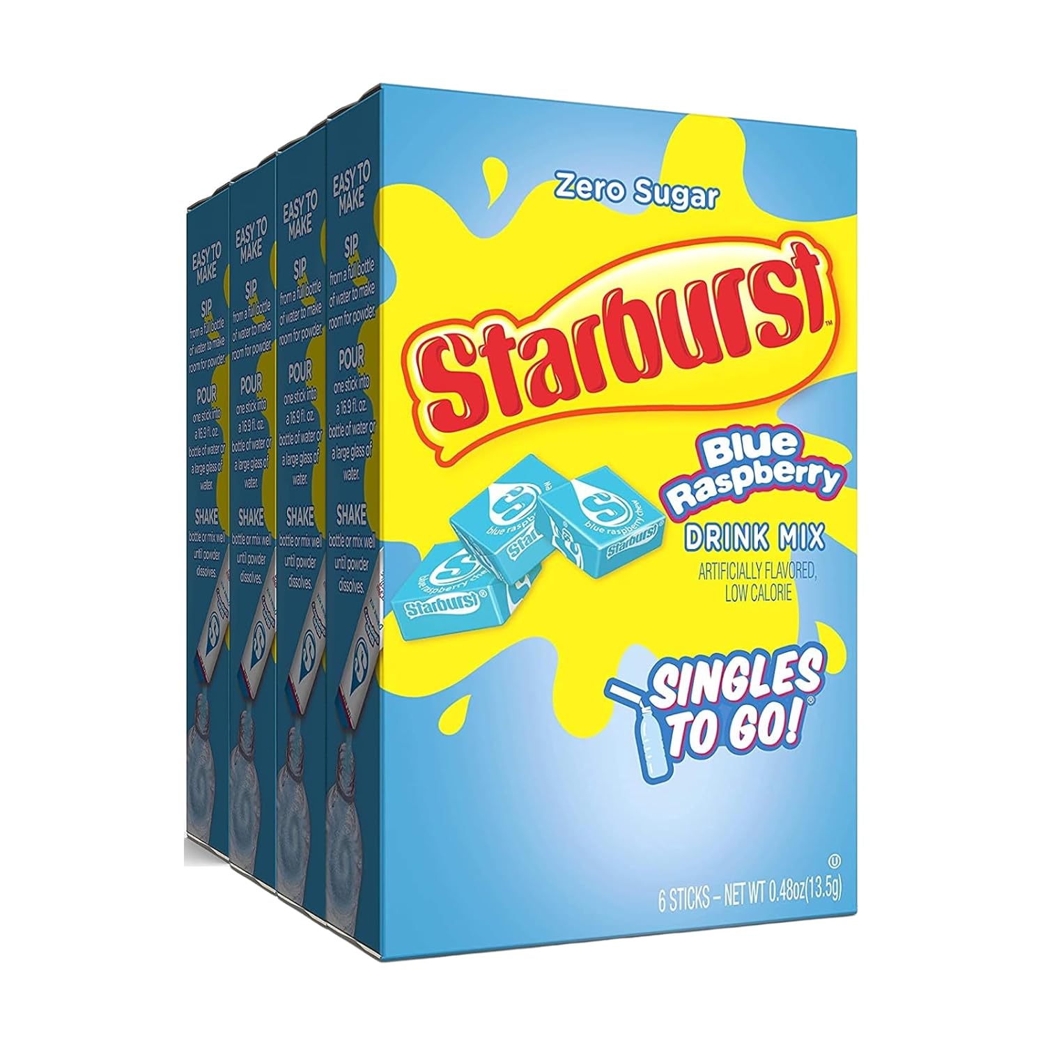 Amazon.com : Starburst Blue Raspberry Singles To Go Drink Mix, 0.59 OZ ...