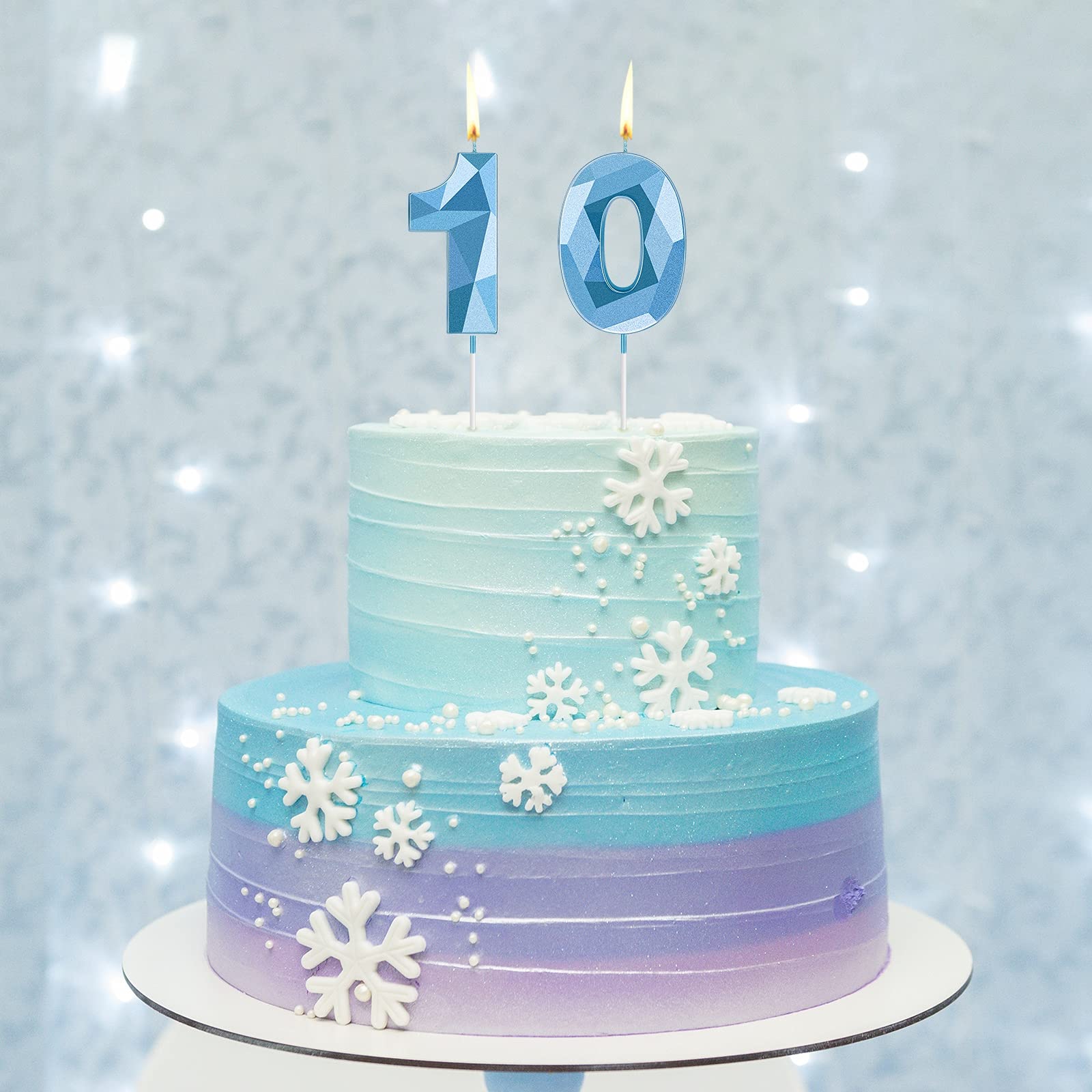 Snapklik.com : Nuanchu 10th Birthday Candles 3D Diamond Shape Number ...