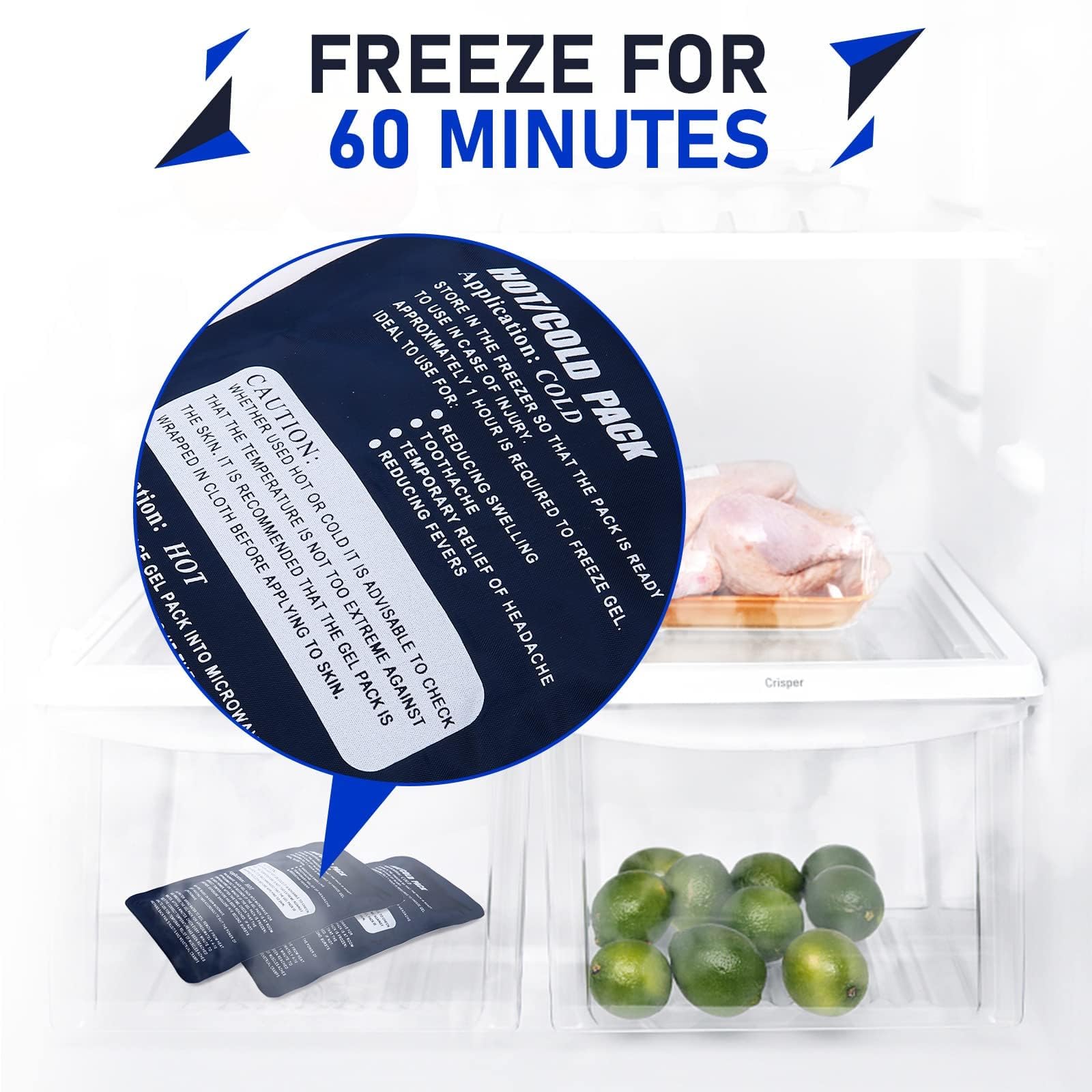 Snapklik.com : 2 Pack Ice Packs For Injuries Reusable, Hot And Cold Ice ...