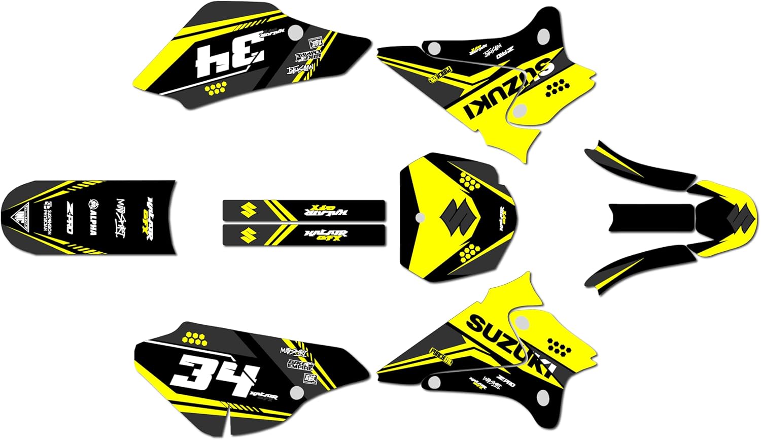 Amazon.com: Kalair GFX Graphics Kit for Suzuki DRZ 125 (2001-2007) Icon ...