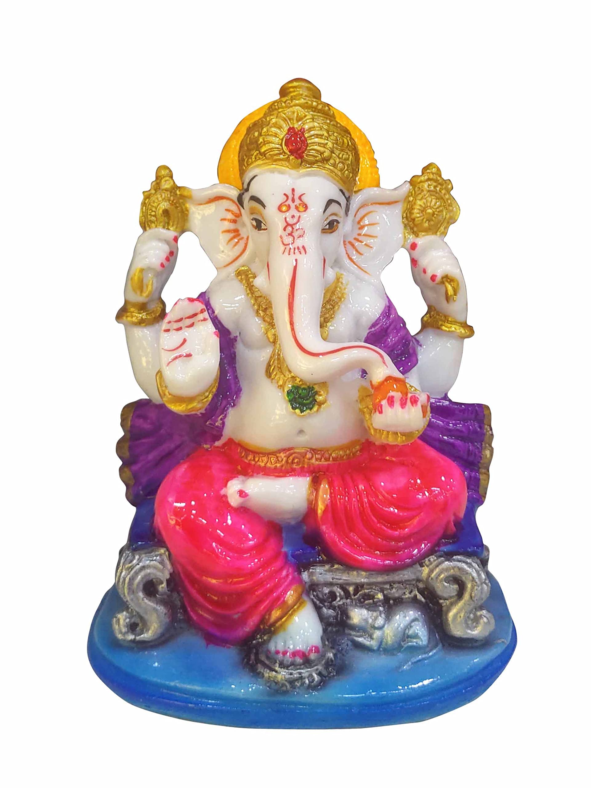 Buy Ganesha Statue Sitting Base Marble Ganpati Bappa Gift Type Vastu ...