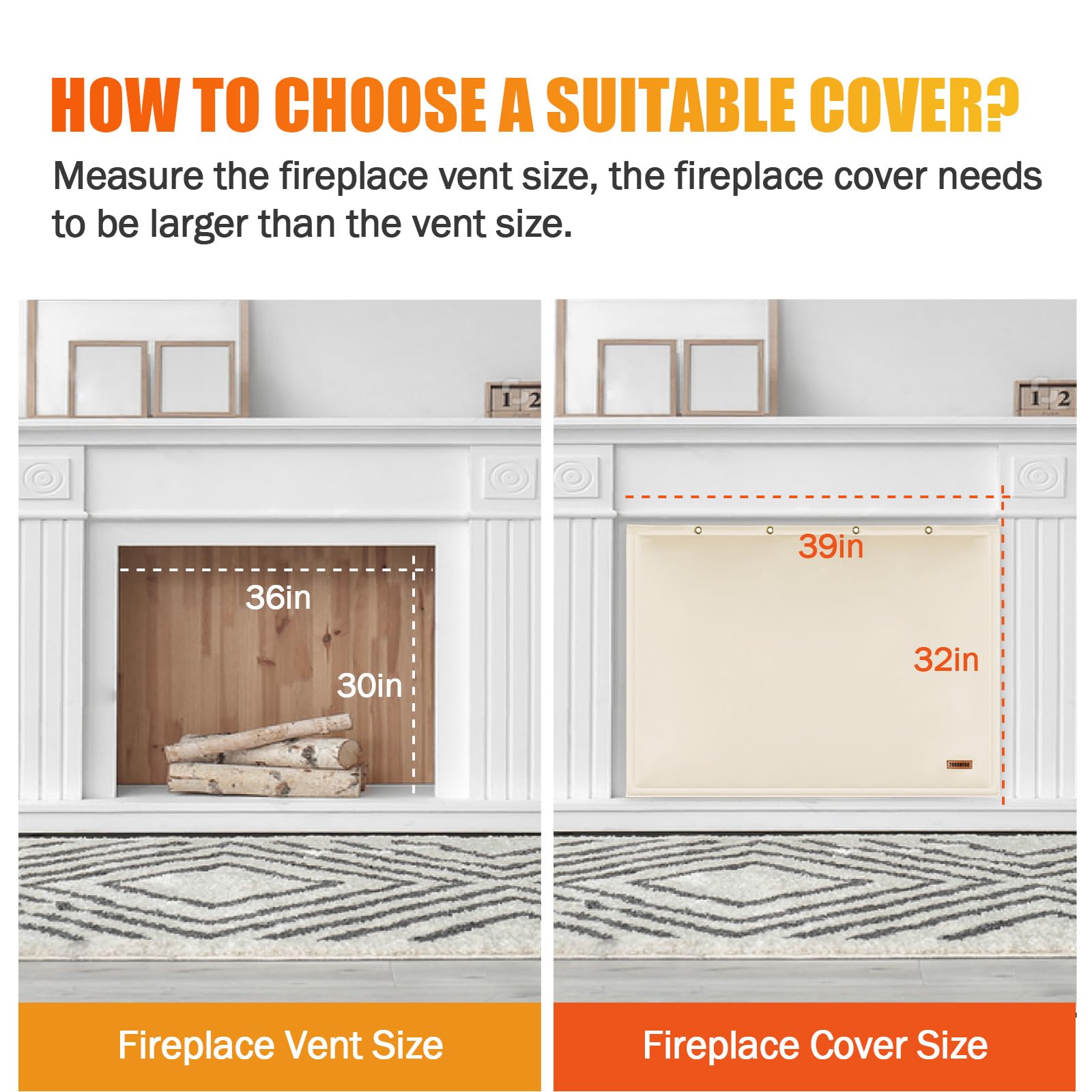 Snapklik.com : Fireplace Cover - 45 X 34 In Fireplace Draft Stopper ...