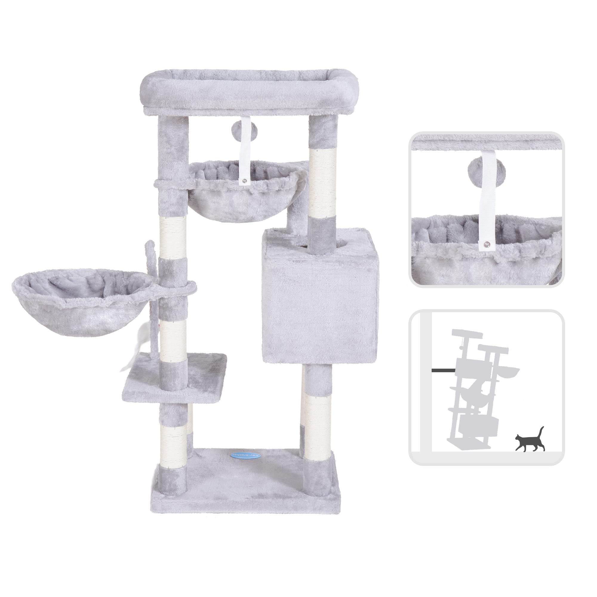 Hey-brother Cat Tree with Toy, Cat Tower for Indoor Cats, Cat House ...