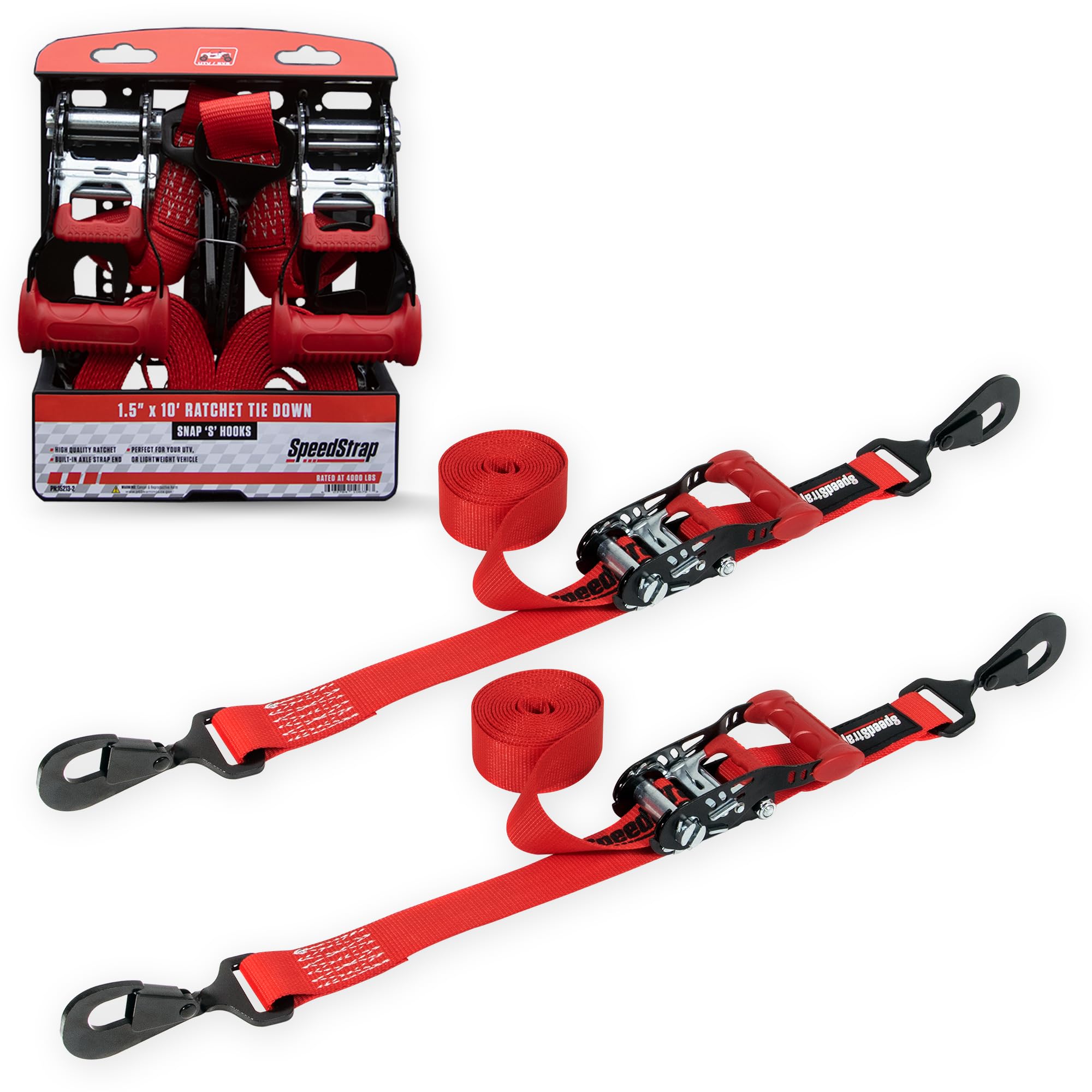 Lightweight Ratchet Ties OX RATCHET STRAP TIE DOWN 25MM 4PK 250KG
