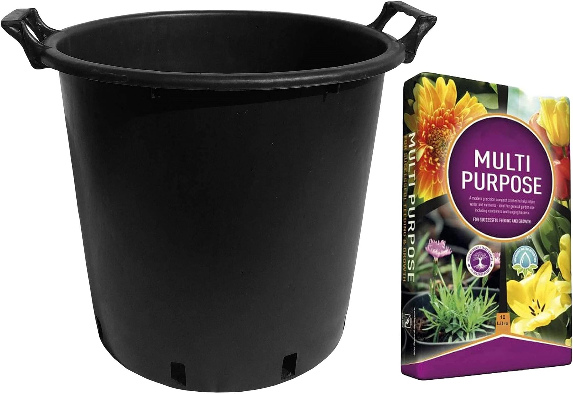 Muddy Hands 35 Litre Heavy Duty Large Plastic Plant Pots with Handles ...