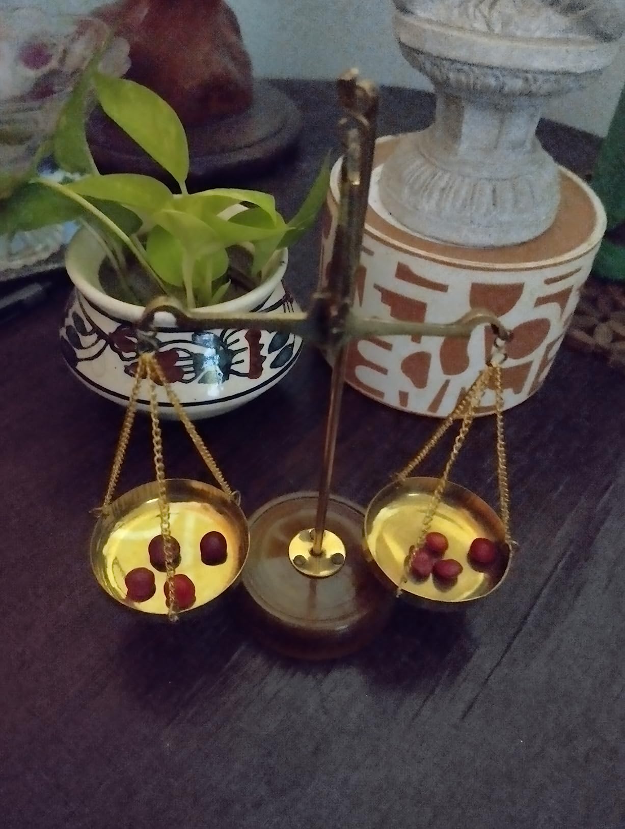 CRAFTHUT Metal Brass Weighing/Weight Scale Balance Tarazu Weight ...