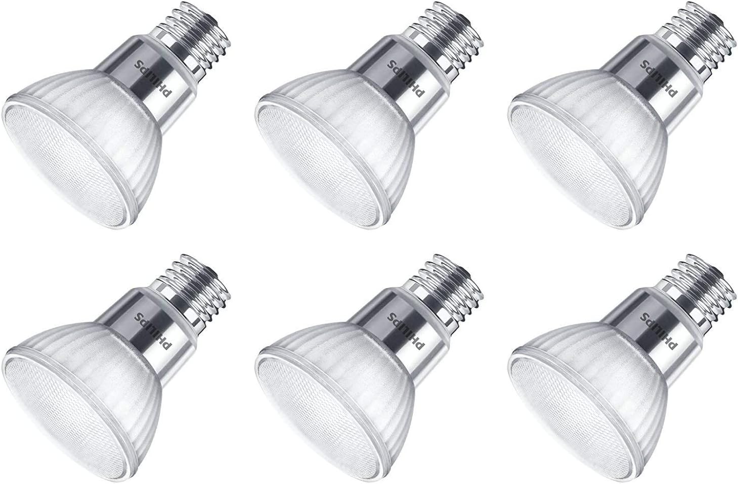 (6 Lamps) Philips LED 471136 Classic Glass Dimmable PAR20 40-Degree ...