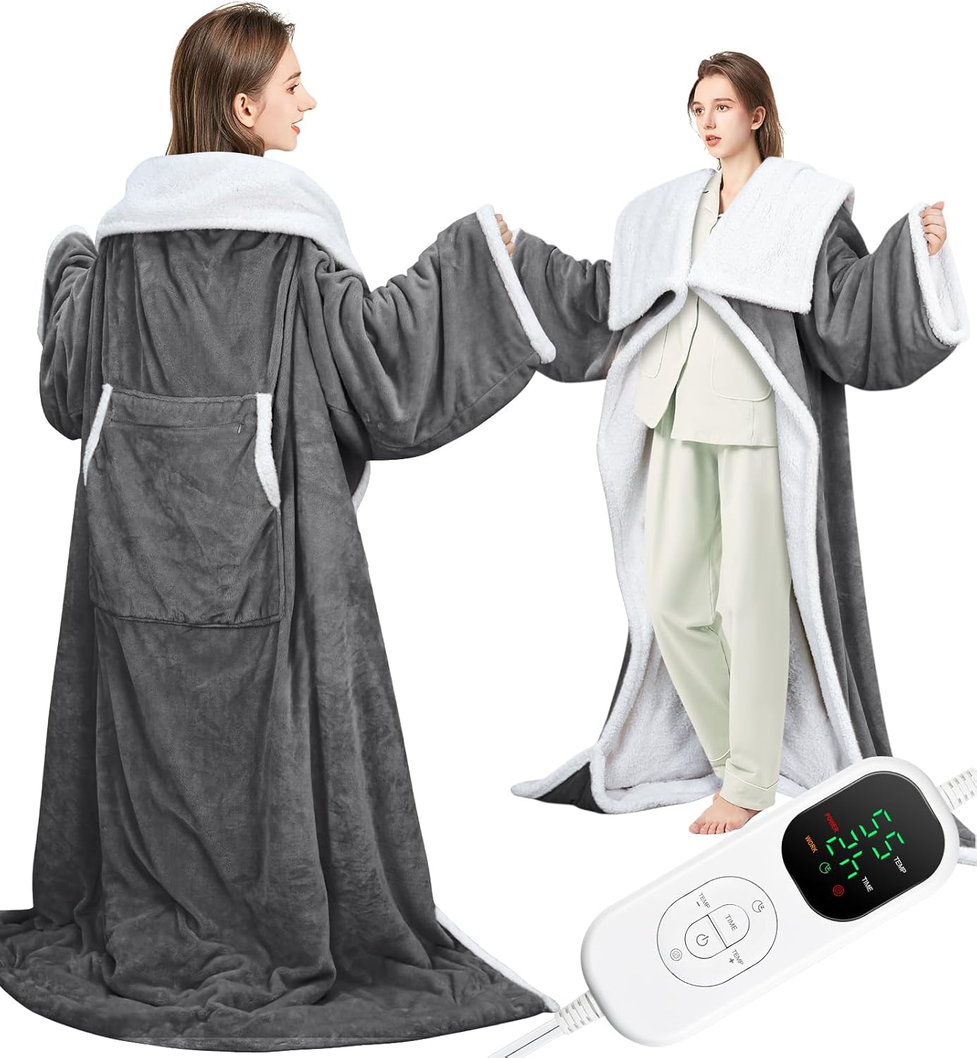 Amazon.com: EAONE 59 * 70” Heated Throw Blankets Electric Snuggle with ...