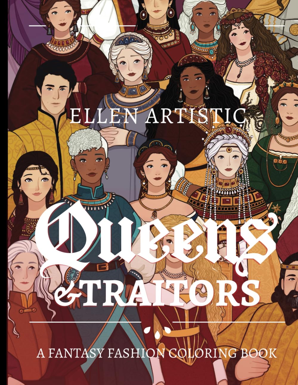 Amazon.com: Queens & Traitors: A Fictional Fashion Coloring Book ...