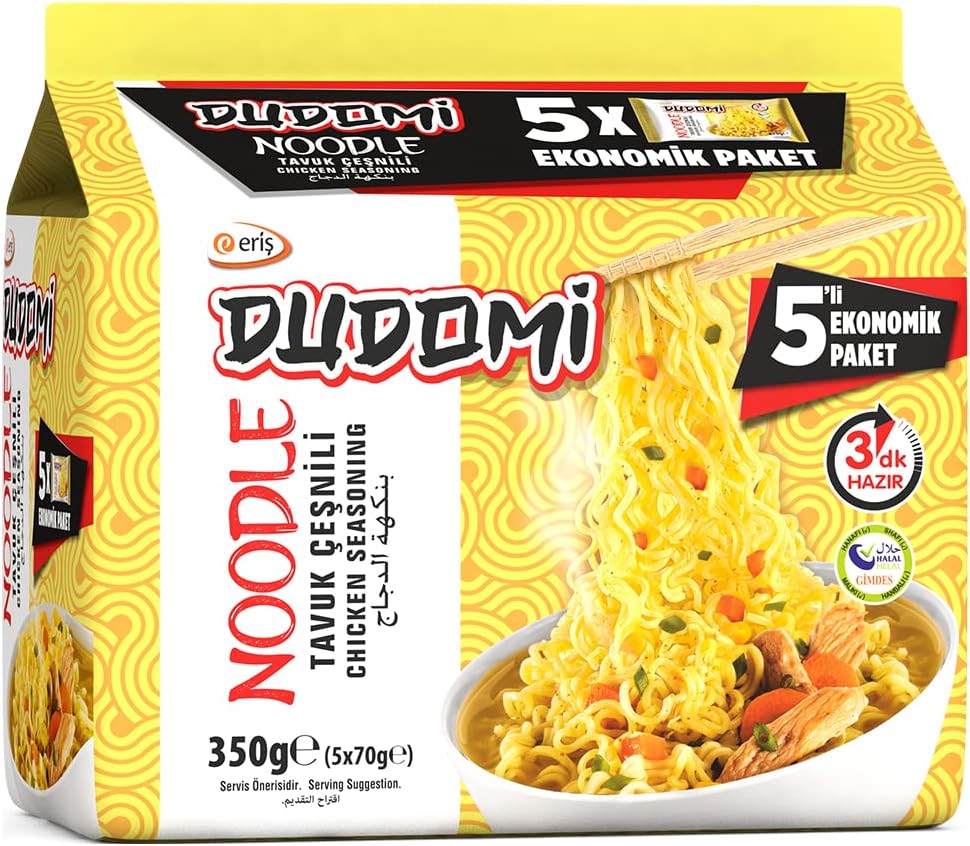 DUDOMİ TAVUK ÇEŞNİLİ NOODLE 5'Lİ MP (5 x 70 GR POŞET) : Amazon.com.tr ...