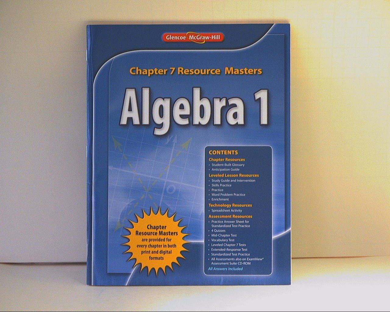 Algebra 1: Chapter 7 Resource Masters, ISBN 0076602818 9780076602810 ...