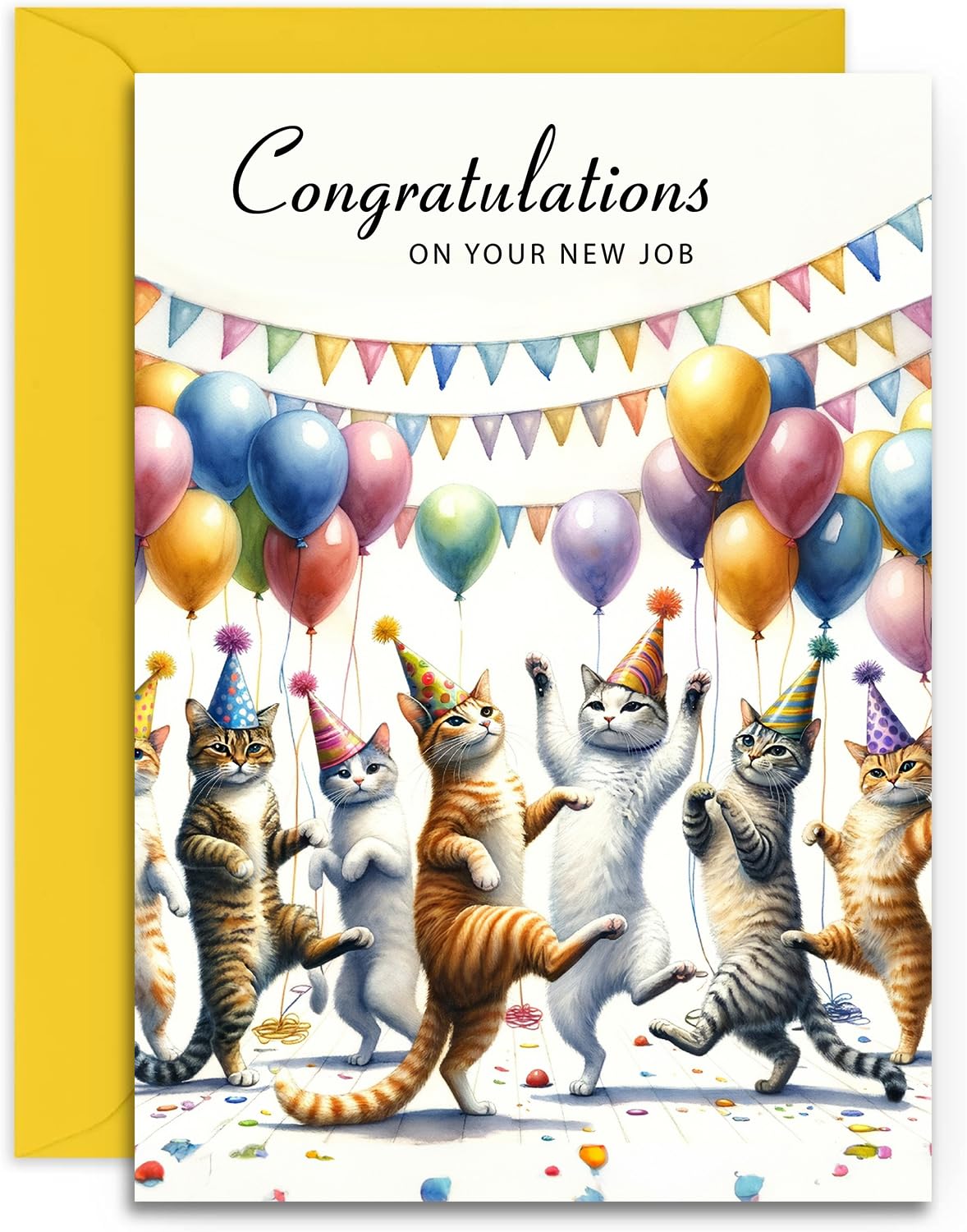 Congratulations on your New Job Card - Funny Dancing Cats Design for ...