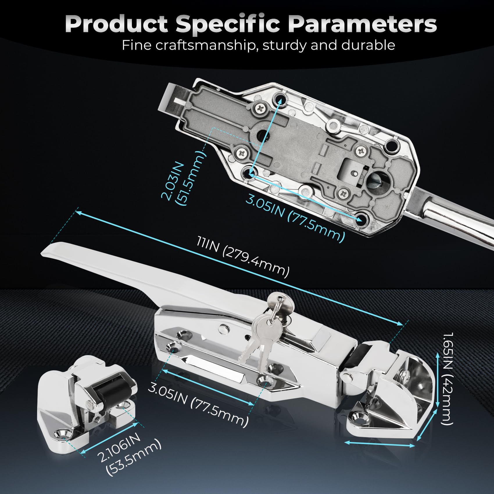 Snapklik.com : Walk In Cooler Door Handle Complete Latch Kit, Heavy ...