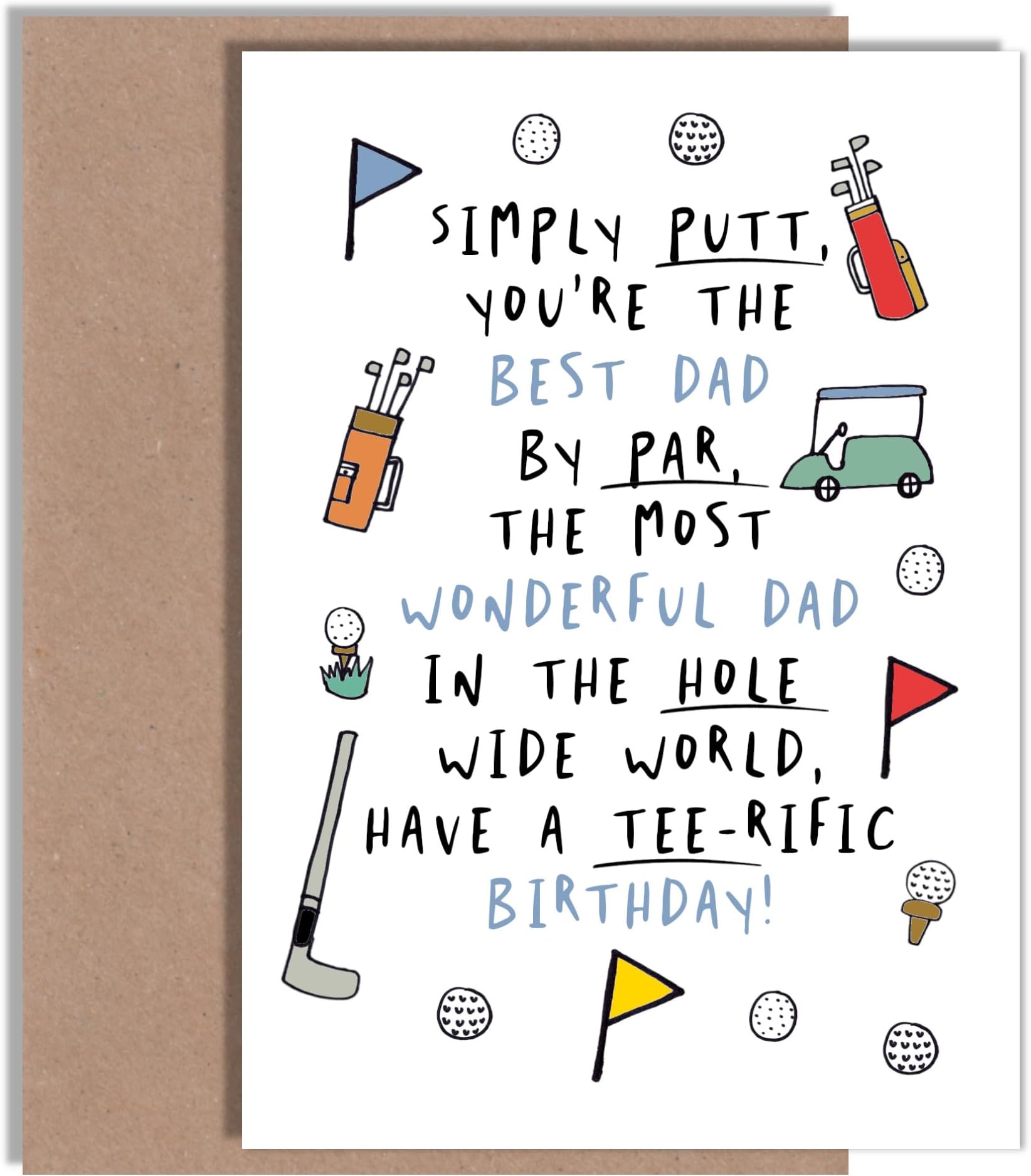 Pip & Elwood Funny Golf Birthday Card for Dad - Golf Birthday Card ...