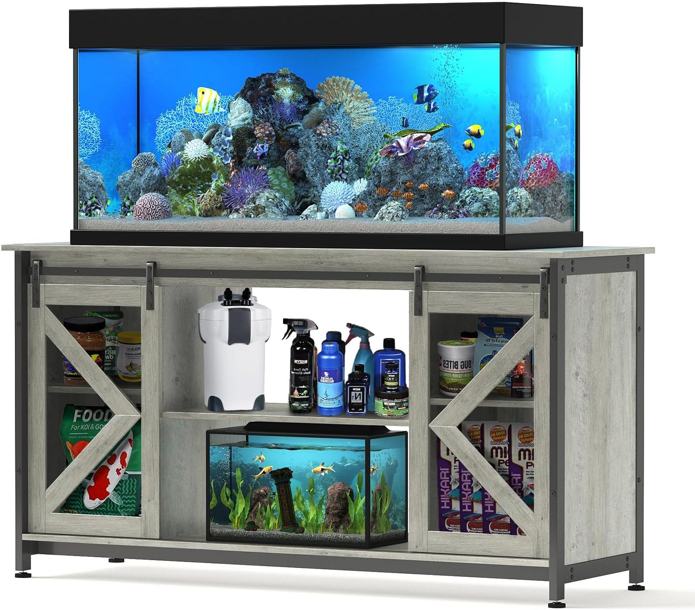 Amazon.com: Farmhouse 55-75 Gallon Fish Tank Stand, Aquarium Stand with ...