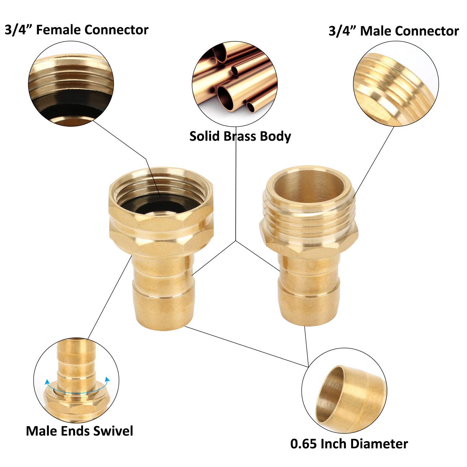 Snapklik.com : STYDDI Garden Hose Repair Kit, Solid Brass Water Hose ...