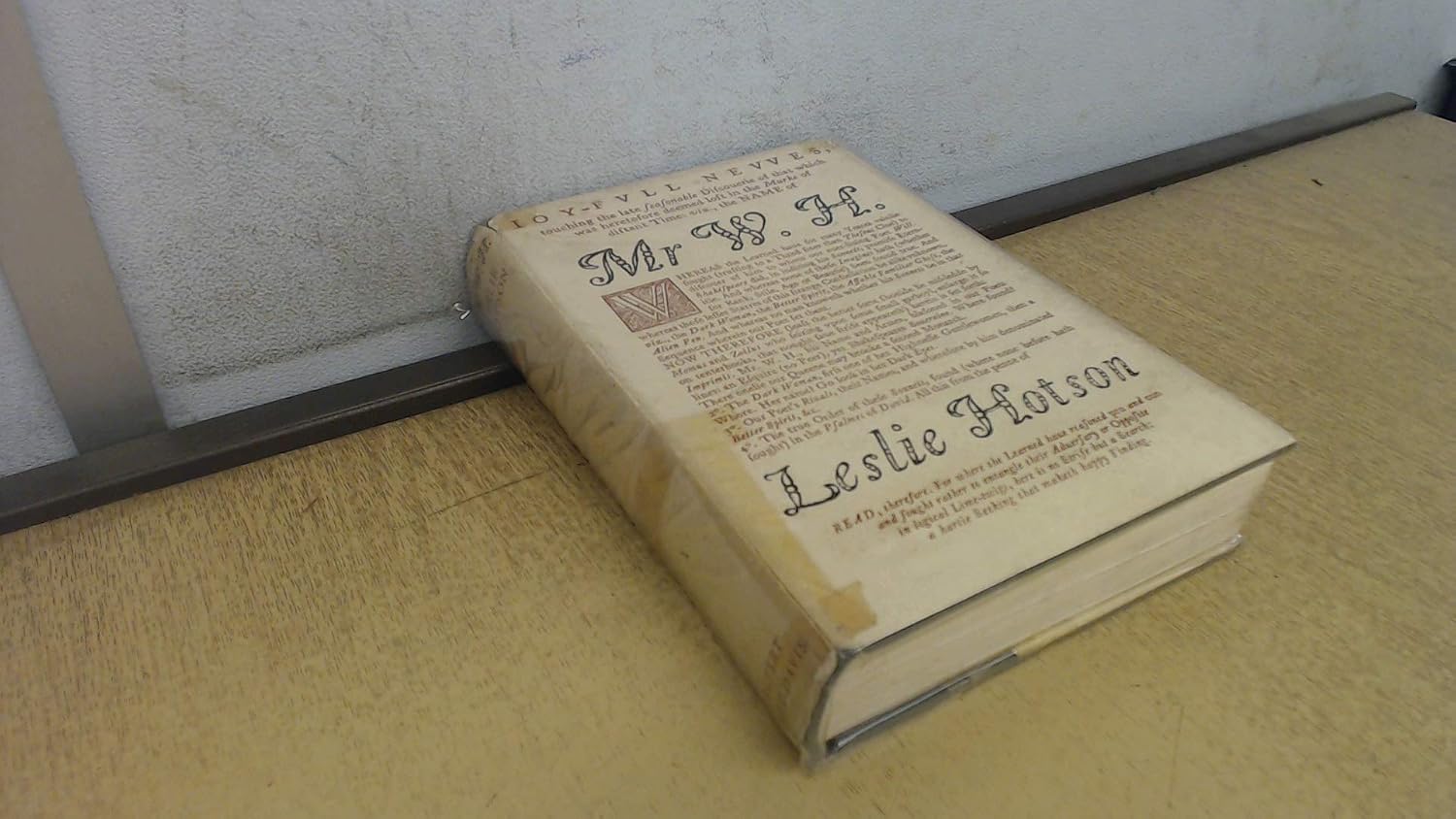 Mr. W. H.: hotson, leslie: Amazon.com: Books