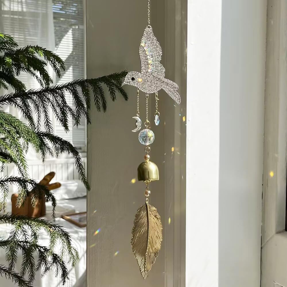 Amazon.com : Hummingbird Indoor Window Wind Chime Bell Good Luck ...