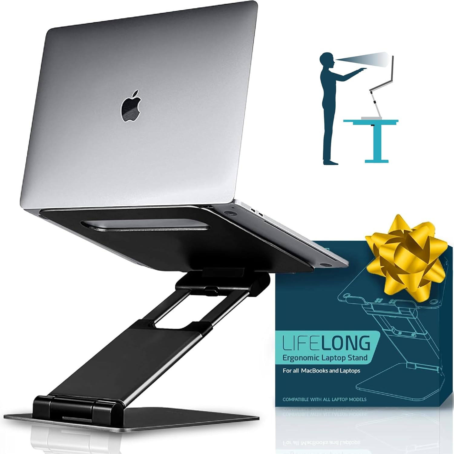 Amazon.com: Lifelong Ergonomic Adjustable Laptop Riser - Fits 10-17 ...