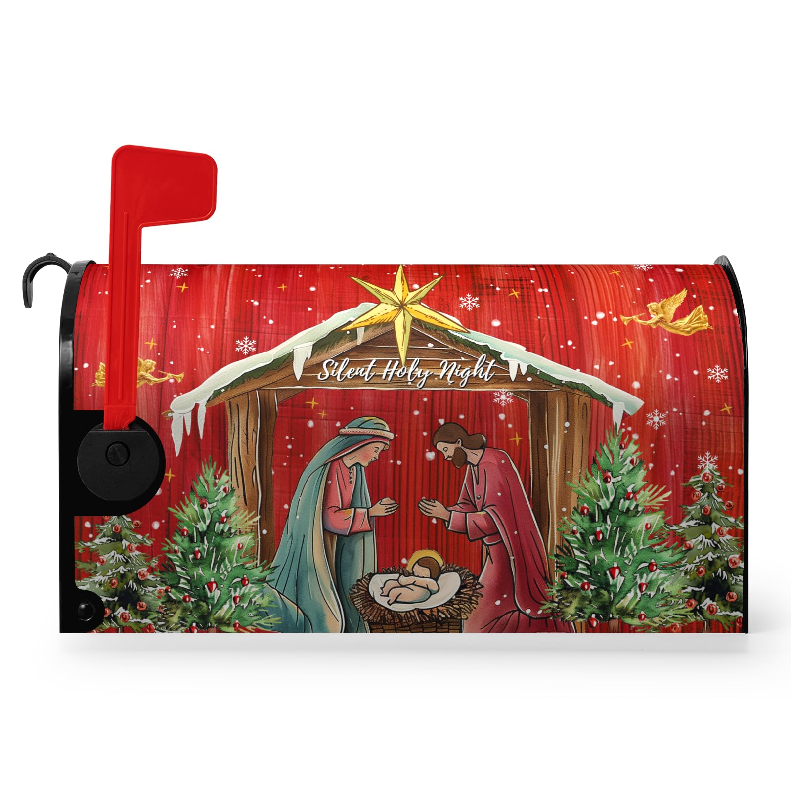 Amazon.com: Dacawin Christmas Mailbox Cover Holy Night Nativity ...