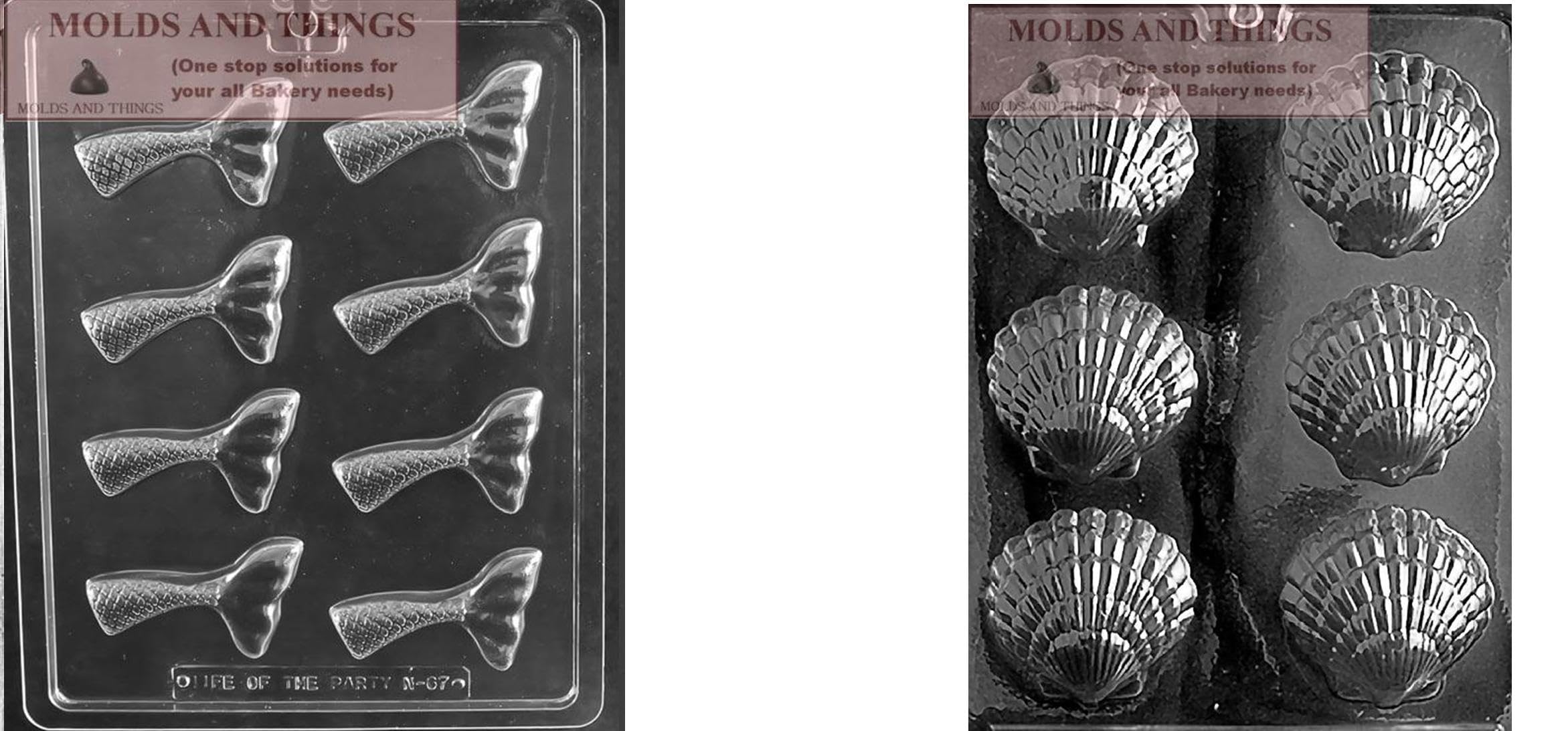 Amazon.com: Shell lolly Chocolate Candy Mold, Mermaid Tail Chocolate ...