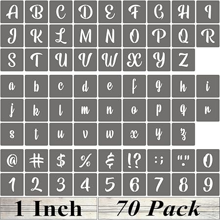 Amazon.com: 1 Inch Alphabet Letter Stencils - 70 Pack Letter Number ...